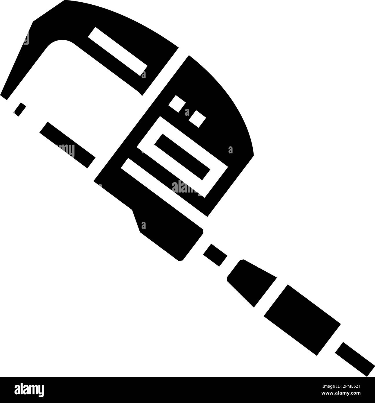 micrometer tool work glyph icon vector illustration Stock Vector Image ...