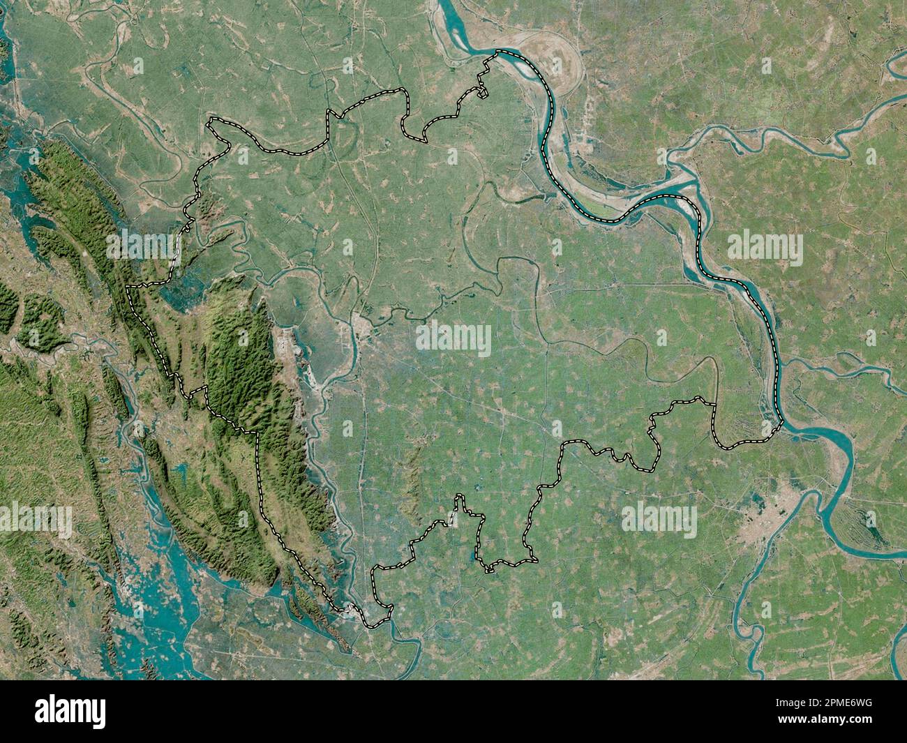 Ha Nam, province of Vietnam. High resolution satellite map Stock Photo ...