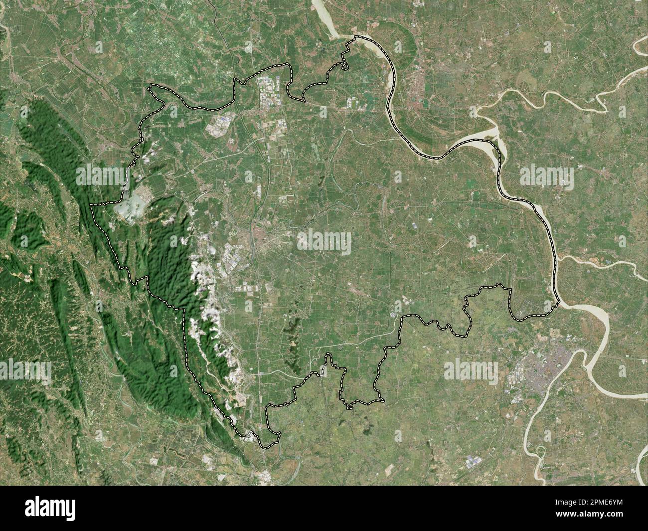 Ha Nam, province of Vietnam. Low resolution satellite map Stock Photo ...