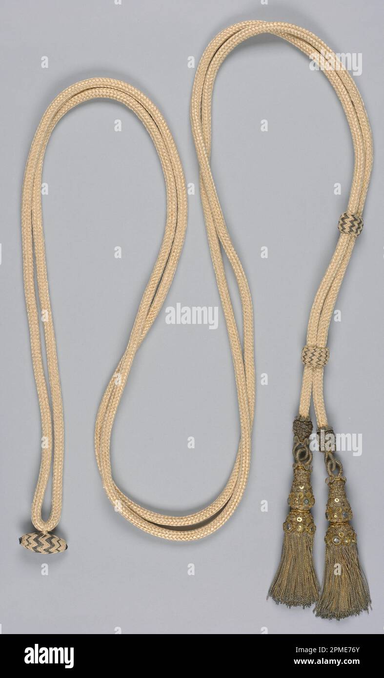 Cord With Tassel (France); silk, metallic thread; H: 167 cm (5 ft. 5 3/ ...