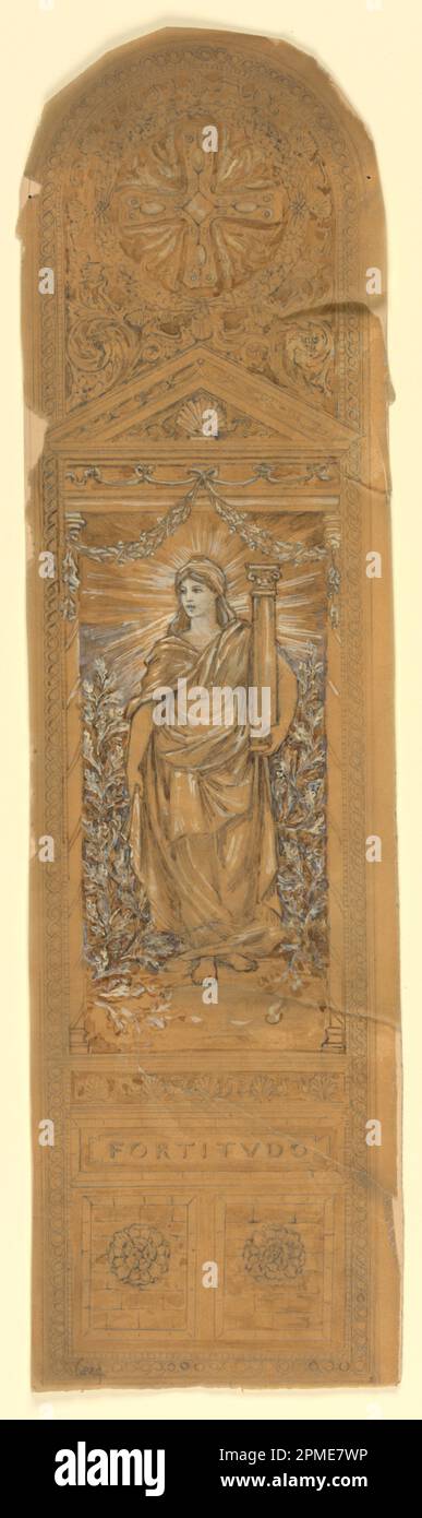 Drawing, Fortitude, Design for a Stained Glass Window; Francis Augustus ...
