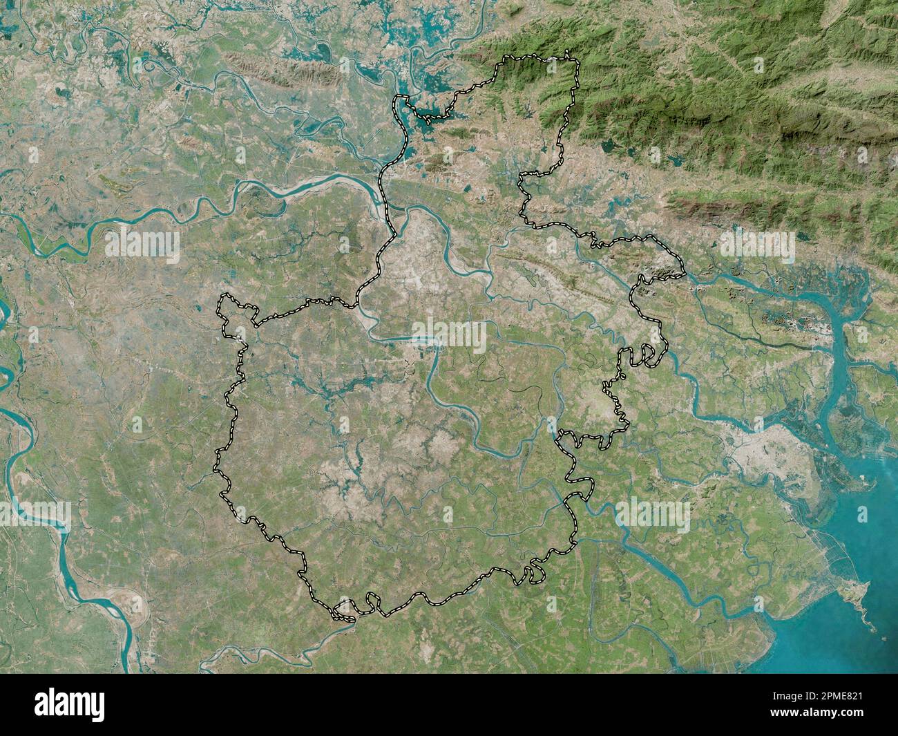 Hai Duong, province of Vietnam. High resolution satellite map Stock ...