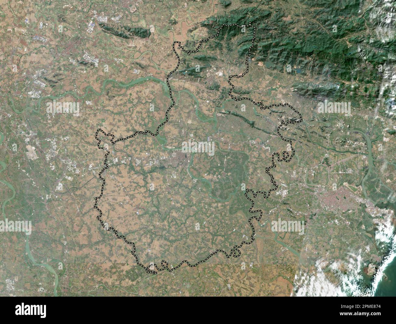 Hai Duong, province of Vietnam. Low resolution satellite map Stock ...