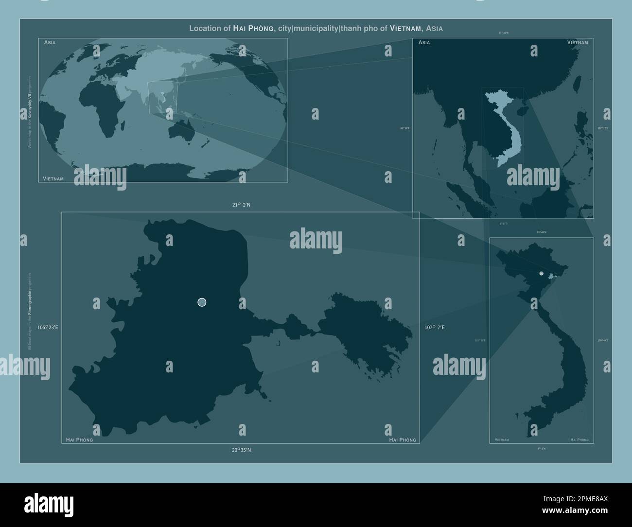 Hai Phong, city|municipality|thanh pho of Vietnam. Diagram showing the ...