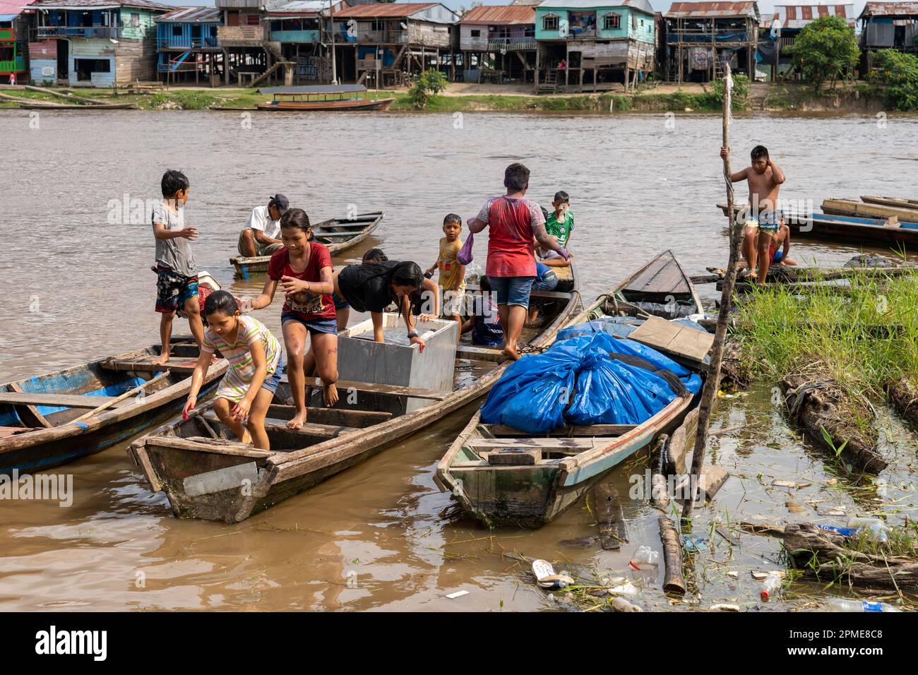 Belen in Iquitos, Peru is a lowland area of extreme poverty Stock Photo ...