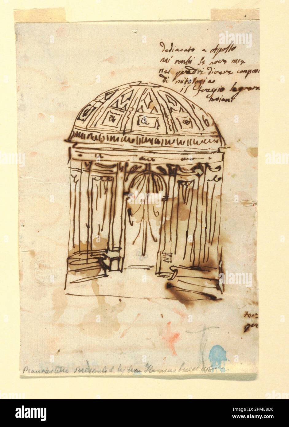 Drawing, Elevation of a Small Round Domed Room; Designed by Felice ...