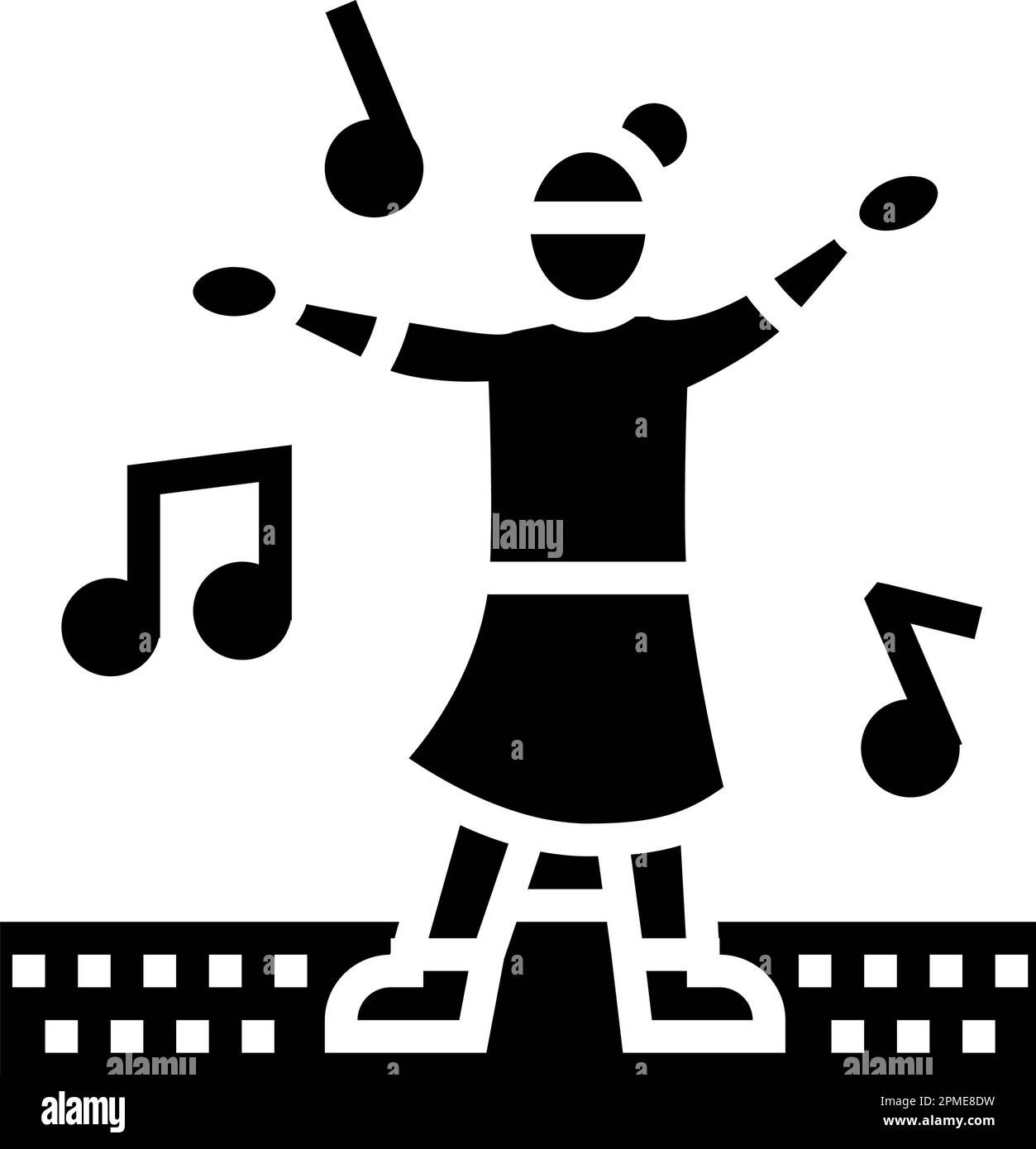 dance kid leisure glyph icon vector illustration Stock Vector Image ...