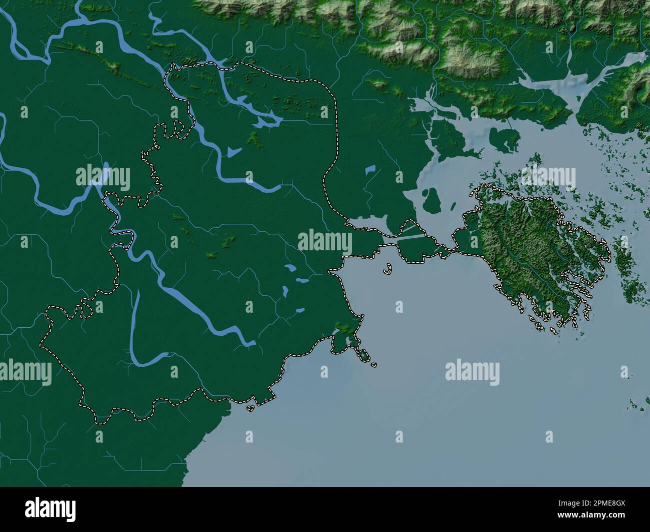 Hai Phong, city|municipality|thanh pho of Vietnam. Colored elevation ...