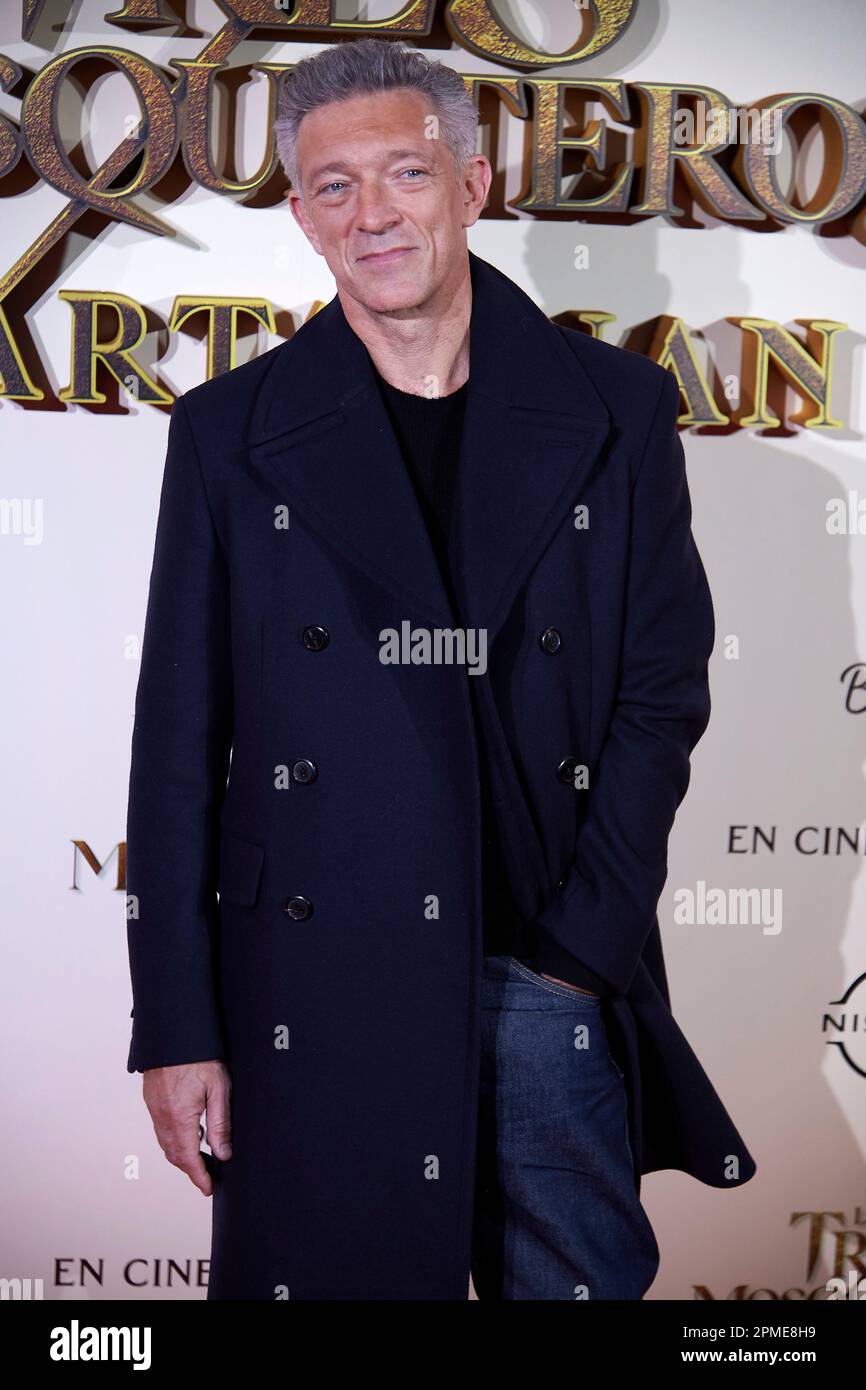 Madrid, Spain. 12th Apr, 2023. Vincent Cassel attends the ''Los Tres ...