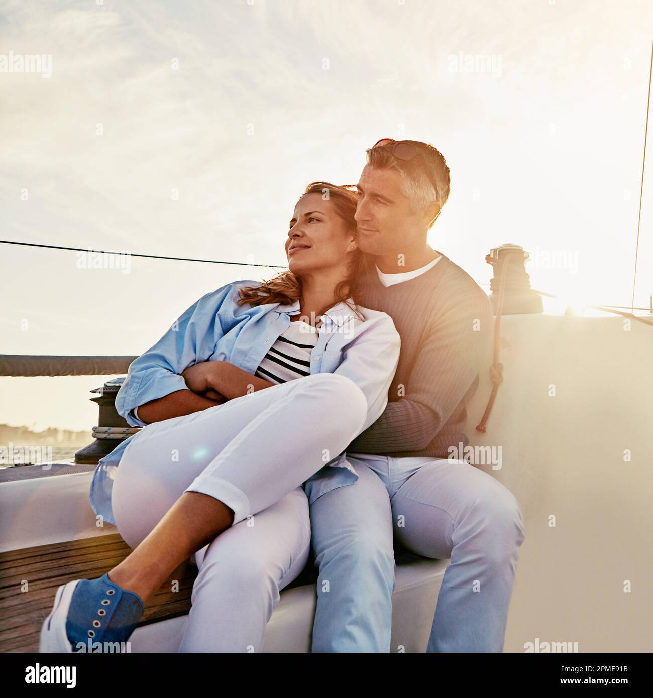 Live for the moments you cant put into words. a couple enjoying a boat ...
