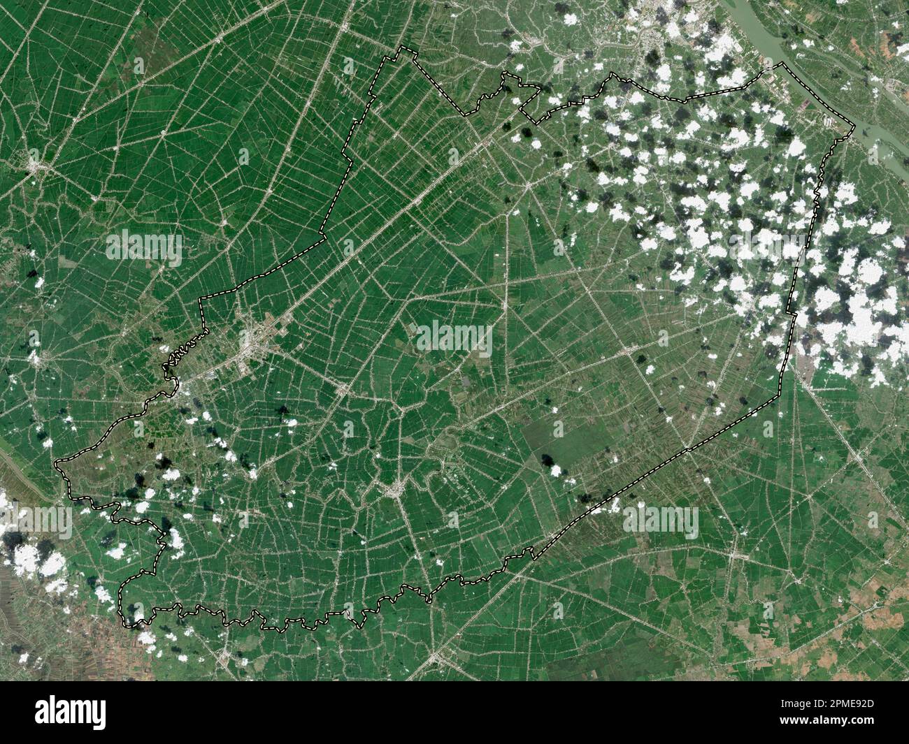 Hau Giang, province of Vietnam. Low resolution satellite map Stock Photo - Alamy
