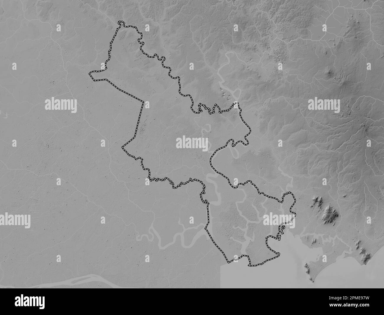 Ho Chi Minh, city|municipality|thanh pho of Vietnam. Grayscale ...