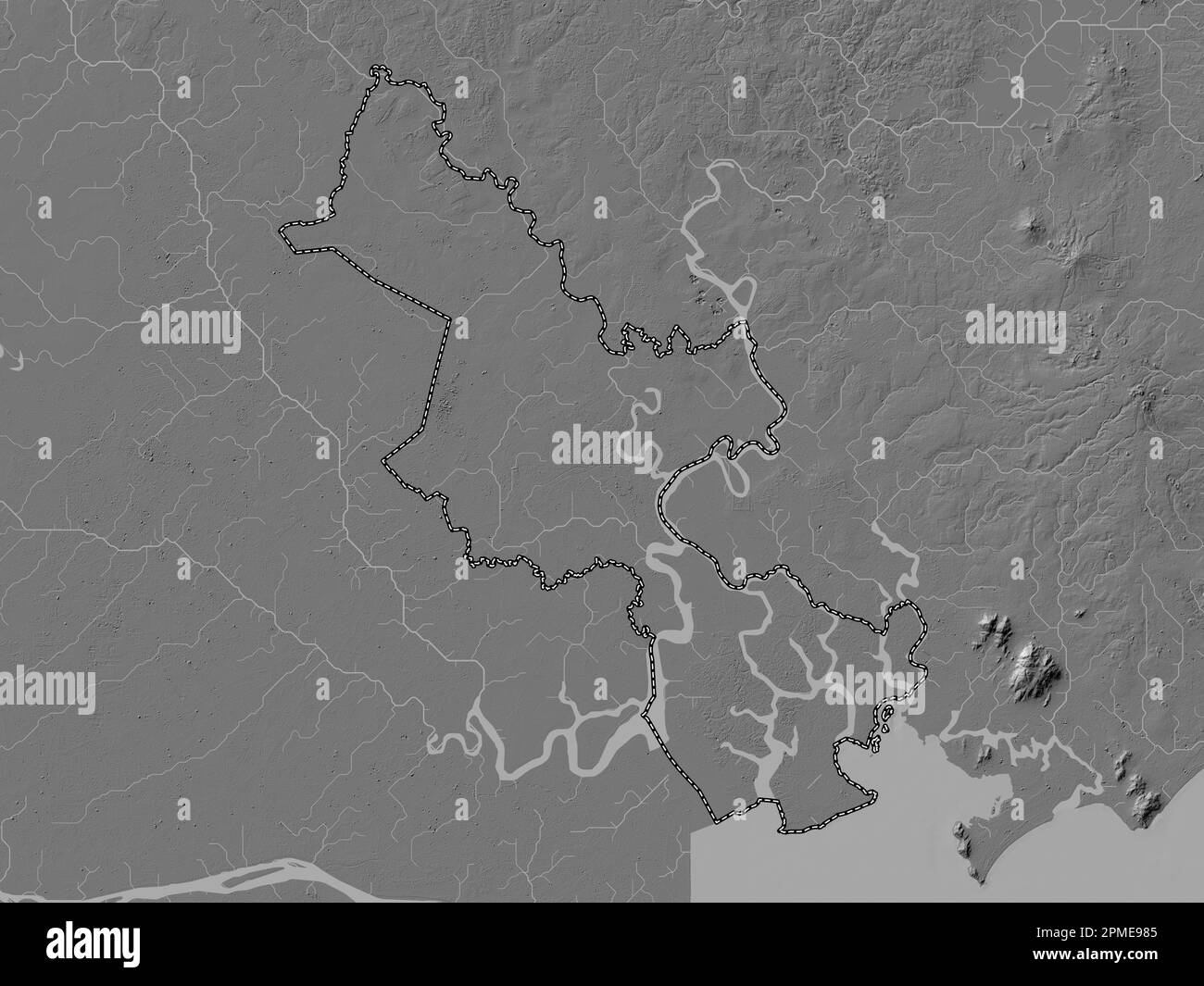 Ho Chi Minh, city|municipality|thanh pho of Vietnam. Bilevel elevation ...