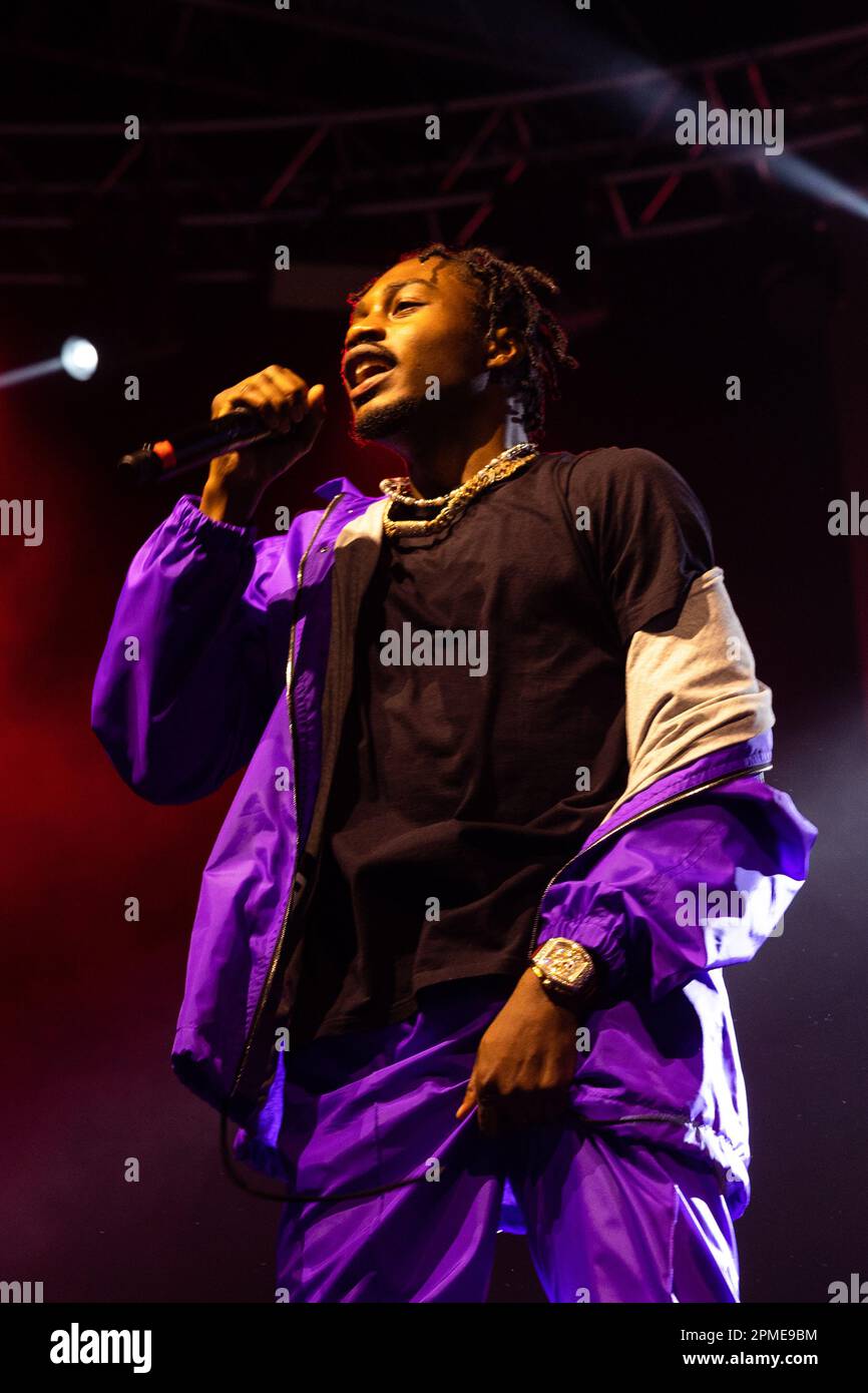Milano, Italy. 12th Apr, 2023. American rapper Lil Tjay in concert at ...