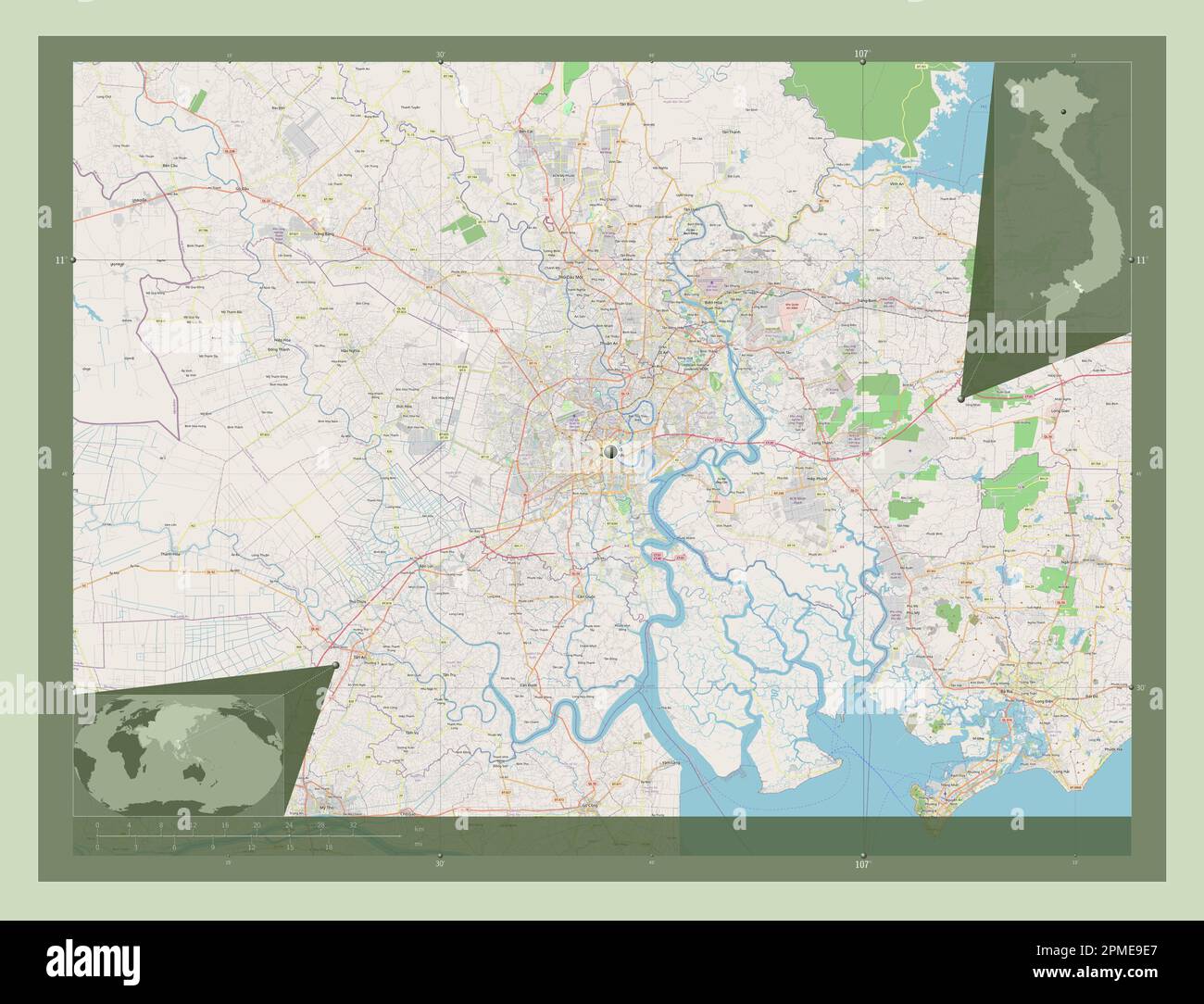 Ho Chi Minh, city|municipality|thanh pho of Vietnam. Open Street Map ...