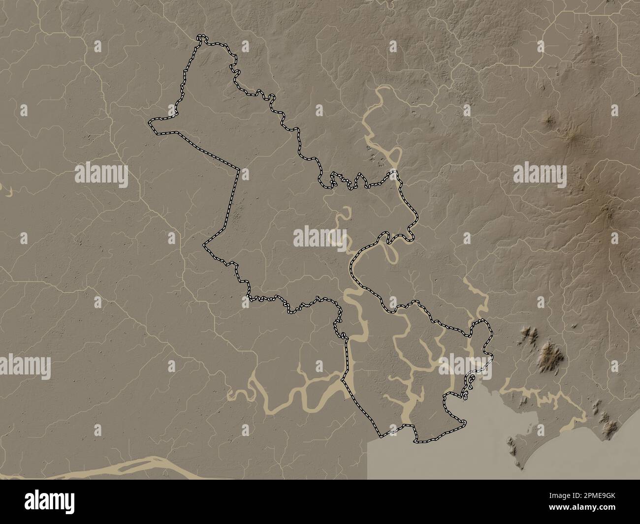 Ho Chi Minh, city|municipality|thanh pho of Vietnam. Elevation map ...
