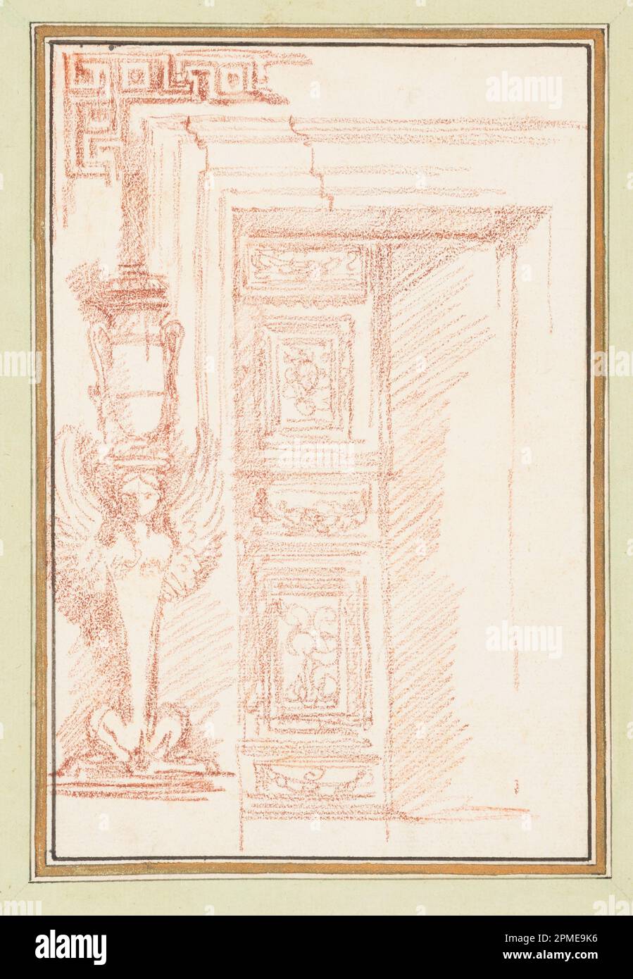 Drawing, Renaissance doorway with Egyptian vase; Jean-Robert Ango ...