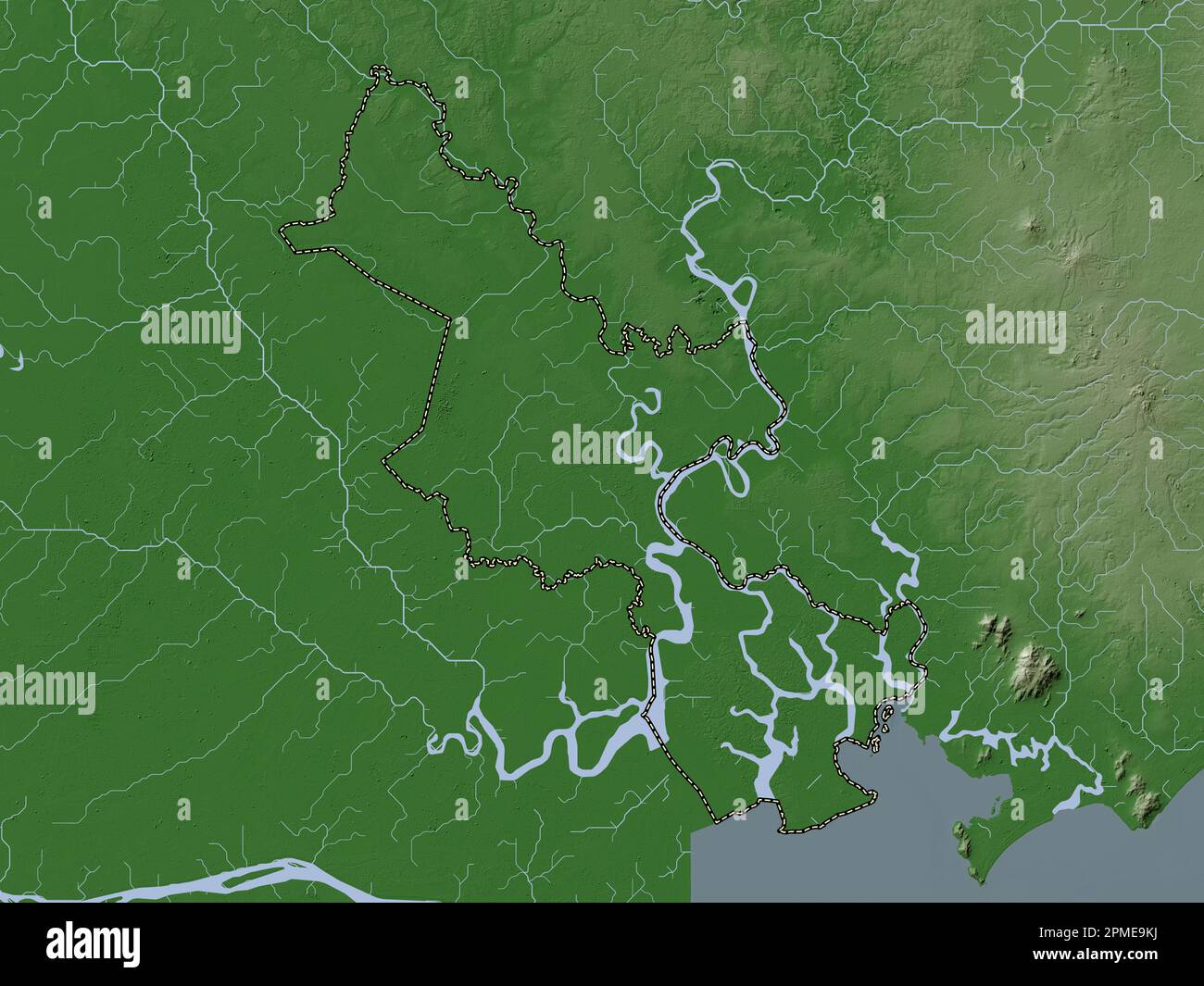 Ho Chi Minh, city|municipality|thanh pho of Vietnam. Elevation map ...