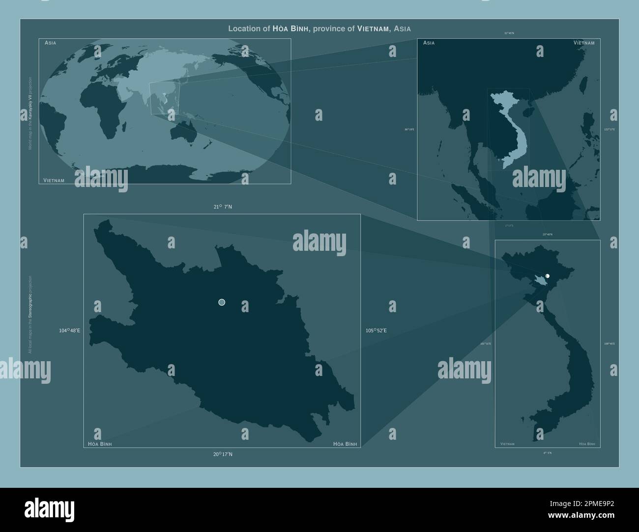 Hoa Binh, province of Vietnam. Diagram showing the location of the ...