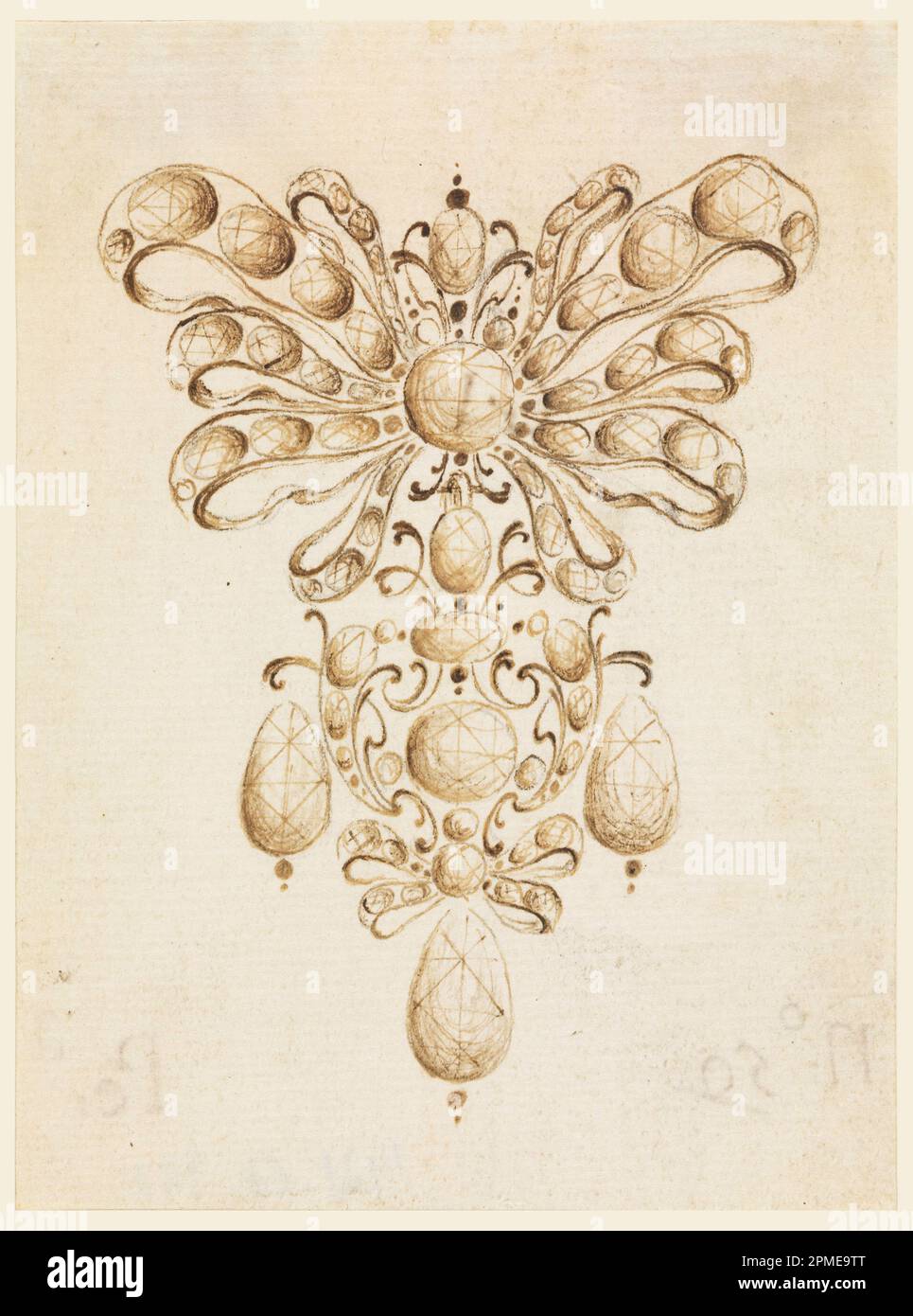 Drawing, Design for an Agraffe; Designed by Girolamo Venturi; Italy ...