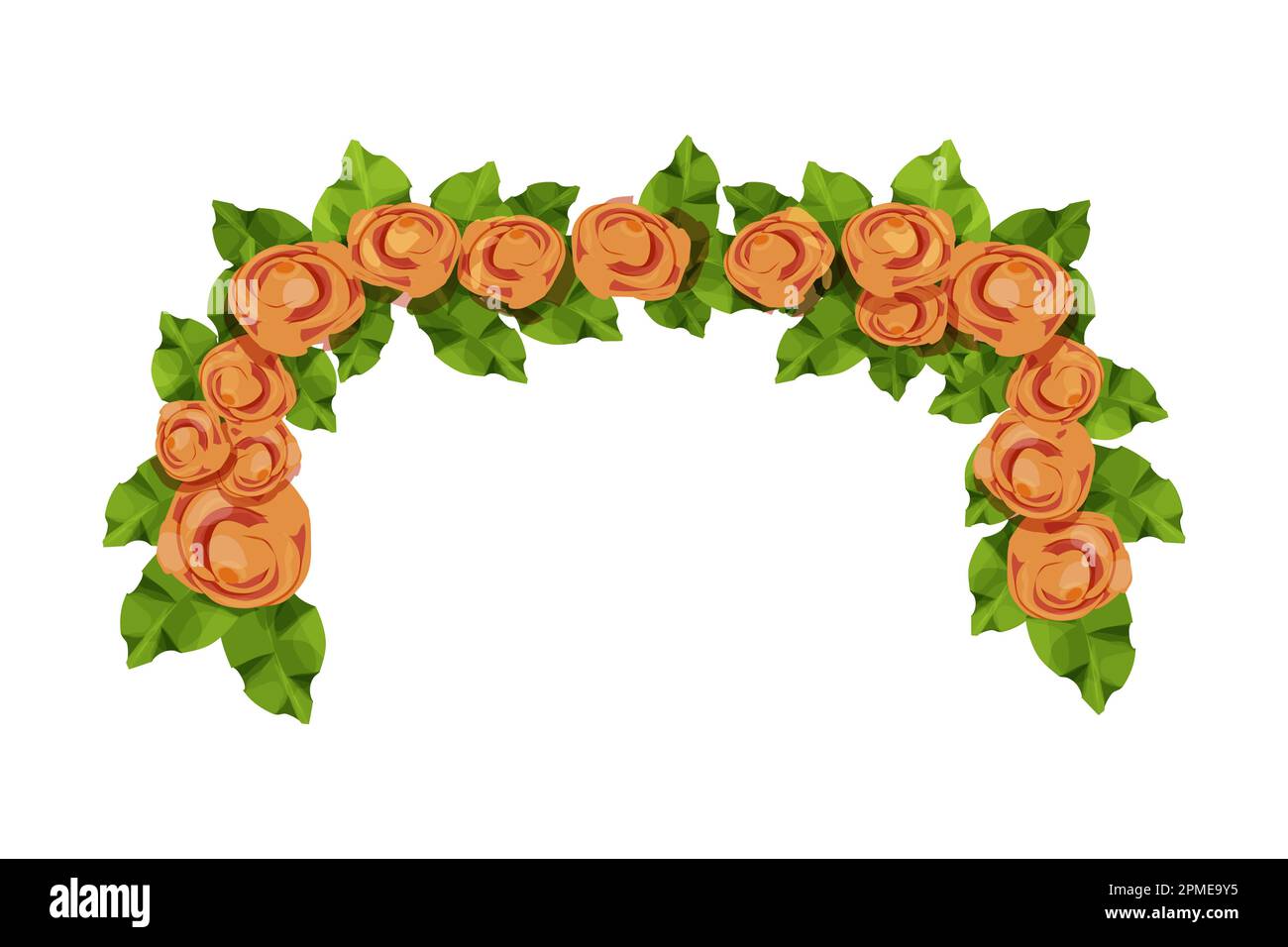 Frame floral corner, elegant decoration in cartoon style, border ...