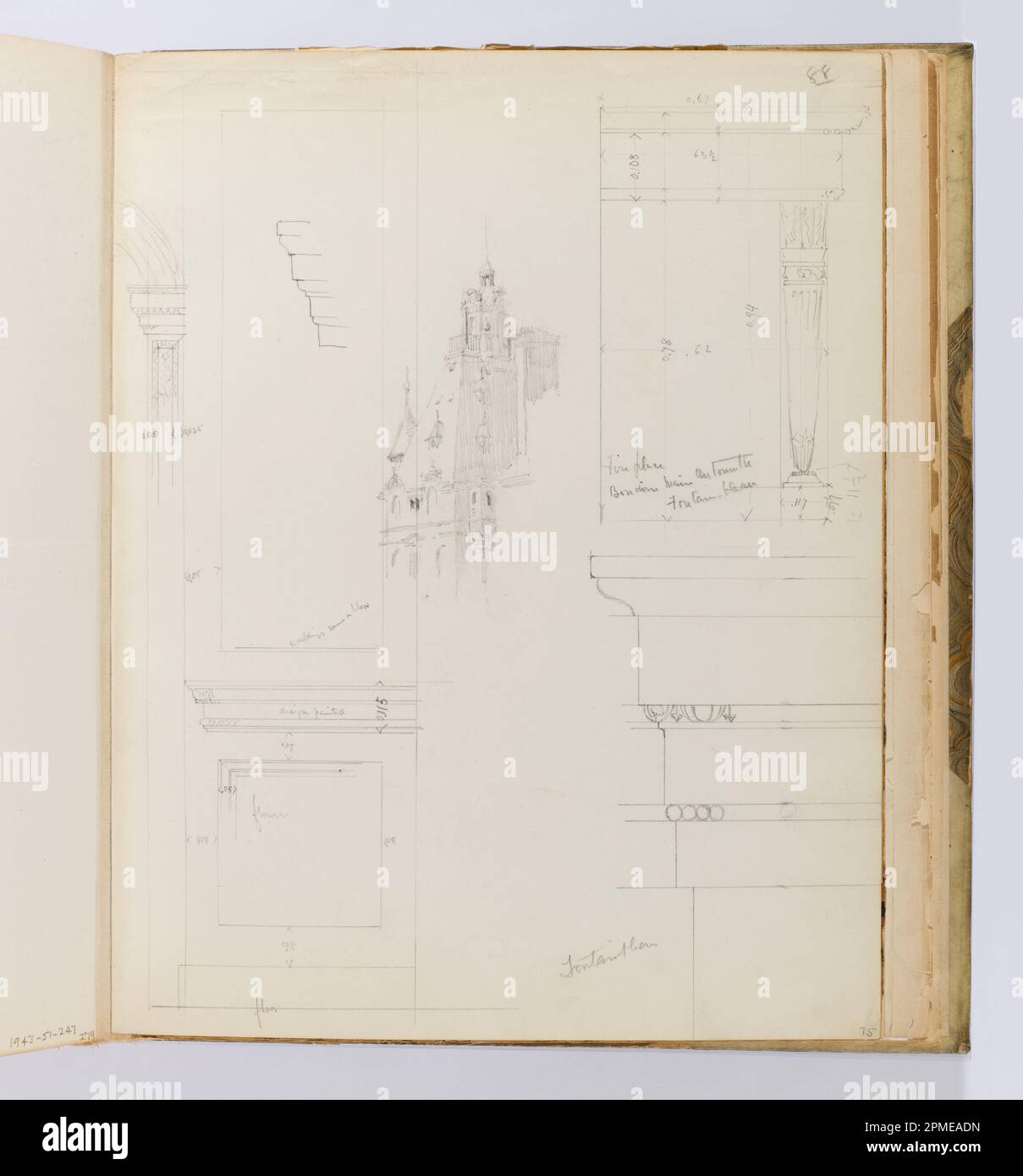 Sketches from fontainebleau this is a album page hi-res stock ...