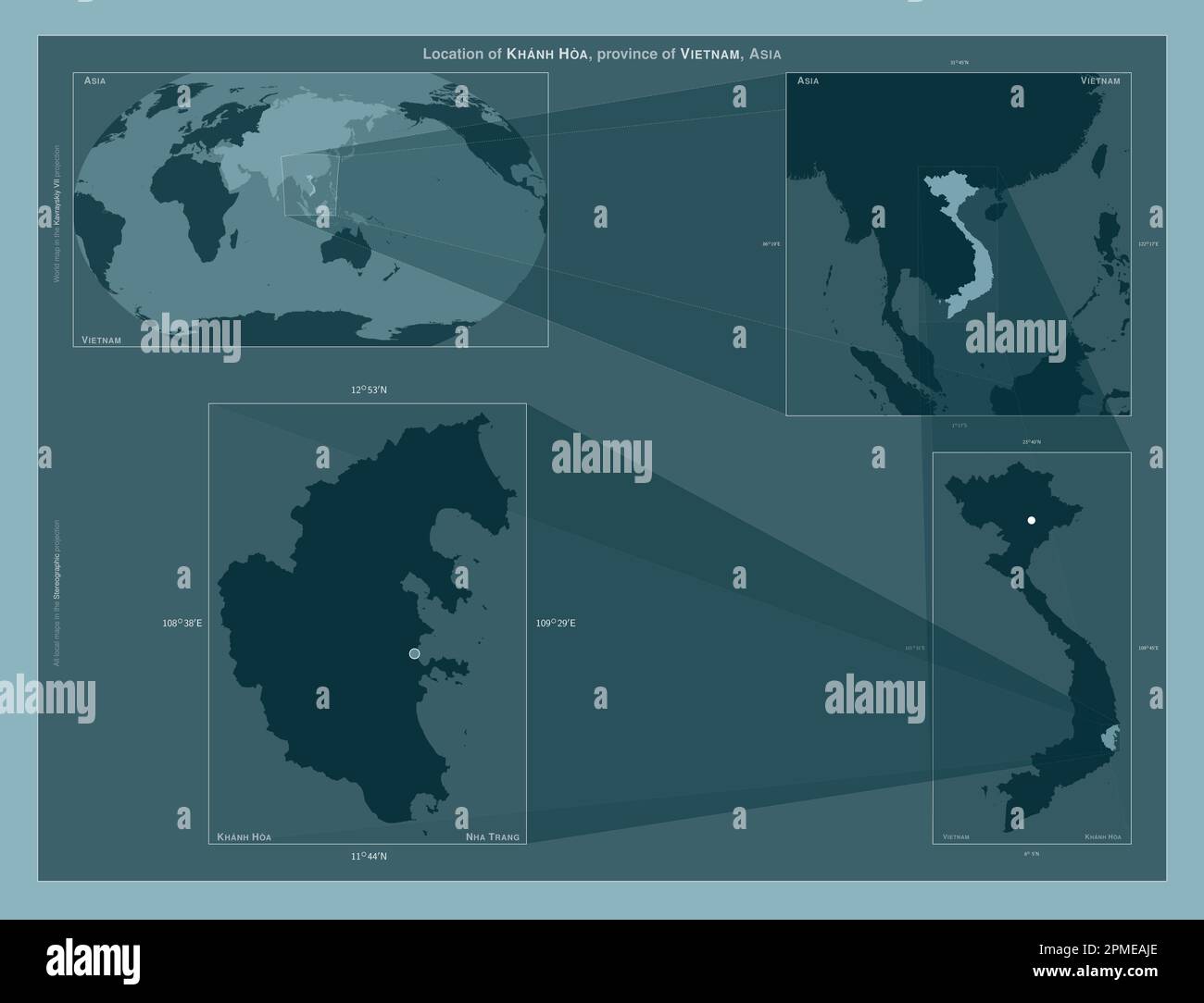 Khanh Hoa, province of Vietnam. Diagram showing the location of the ...
