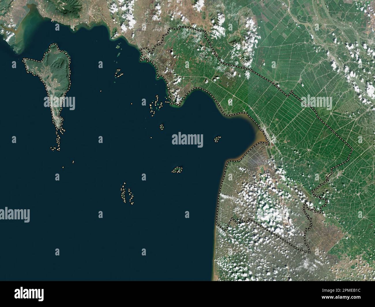 Kien Giang, province of Vietnam. Low resolution satellite map Stock ...