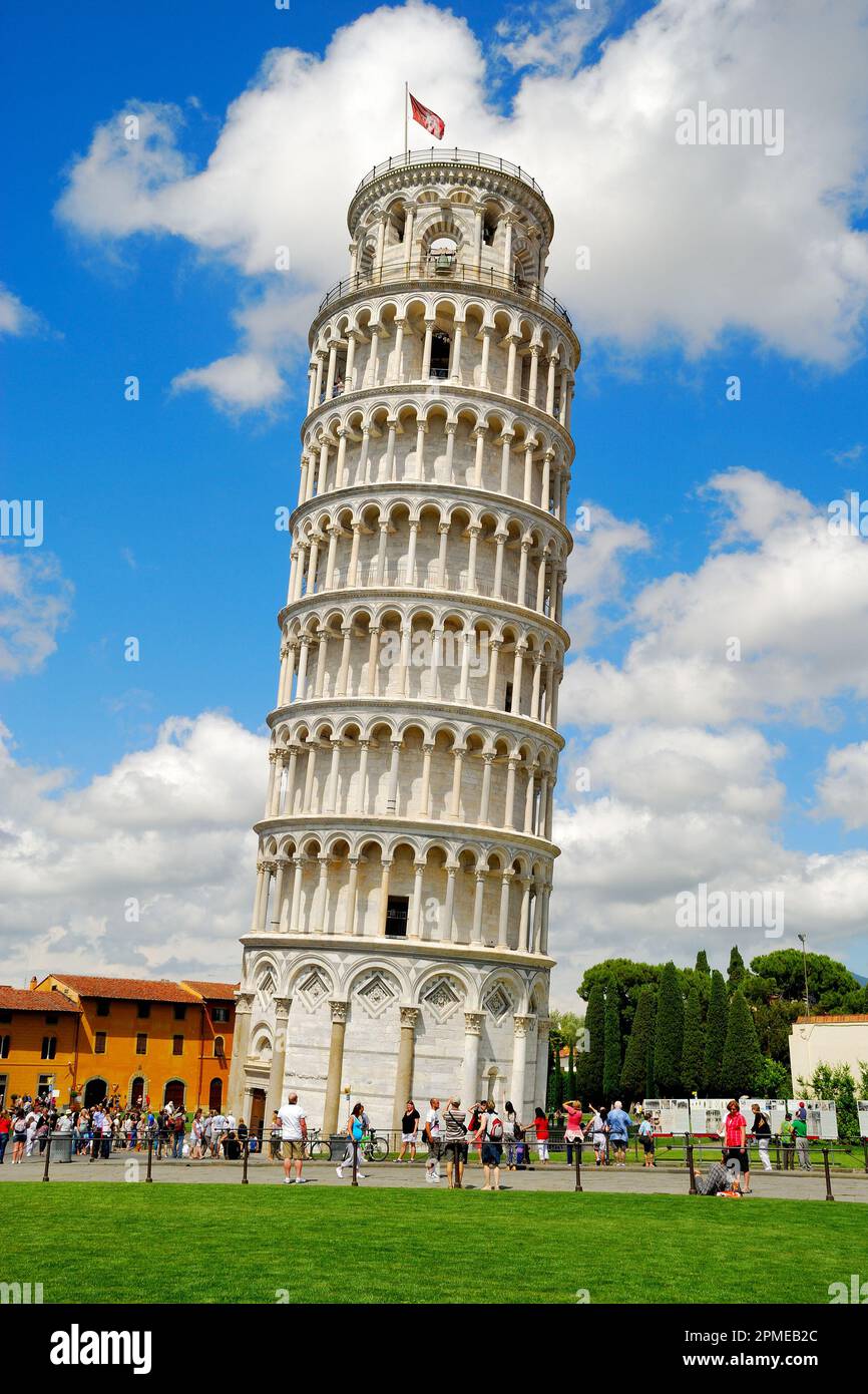 The Leaning Tower of Pisa, known worldwide for its unintended tilt ...