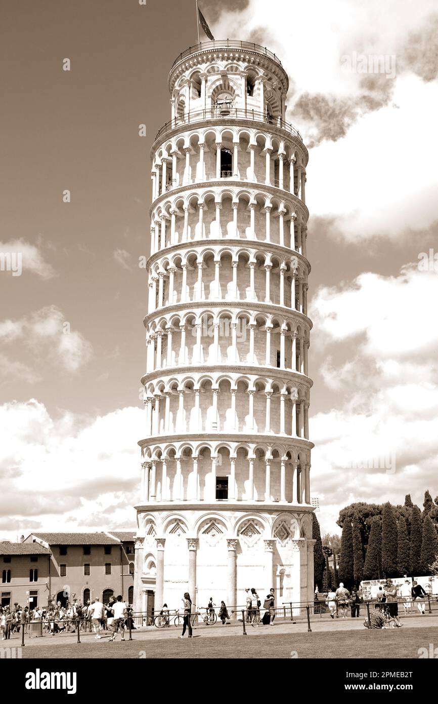 The Leaning Tower of Pisa, known worldwide for its unintended tilt ...