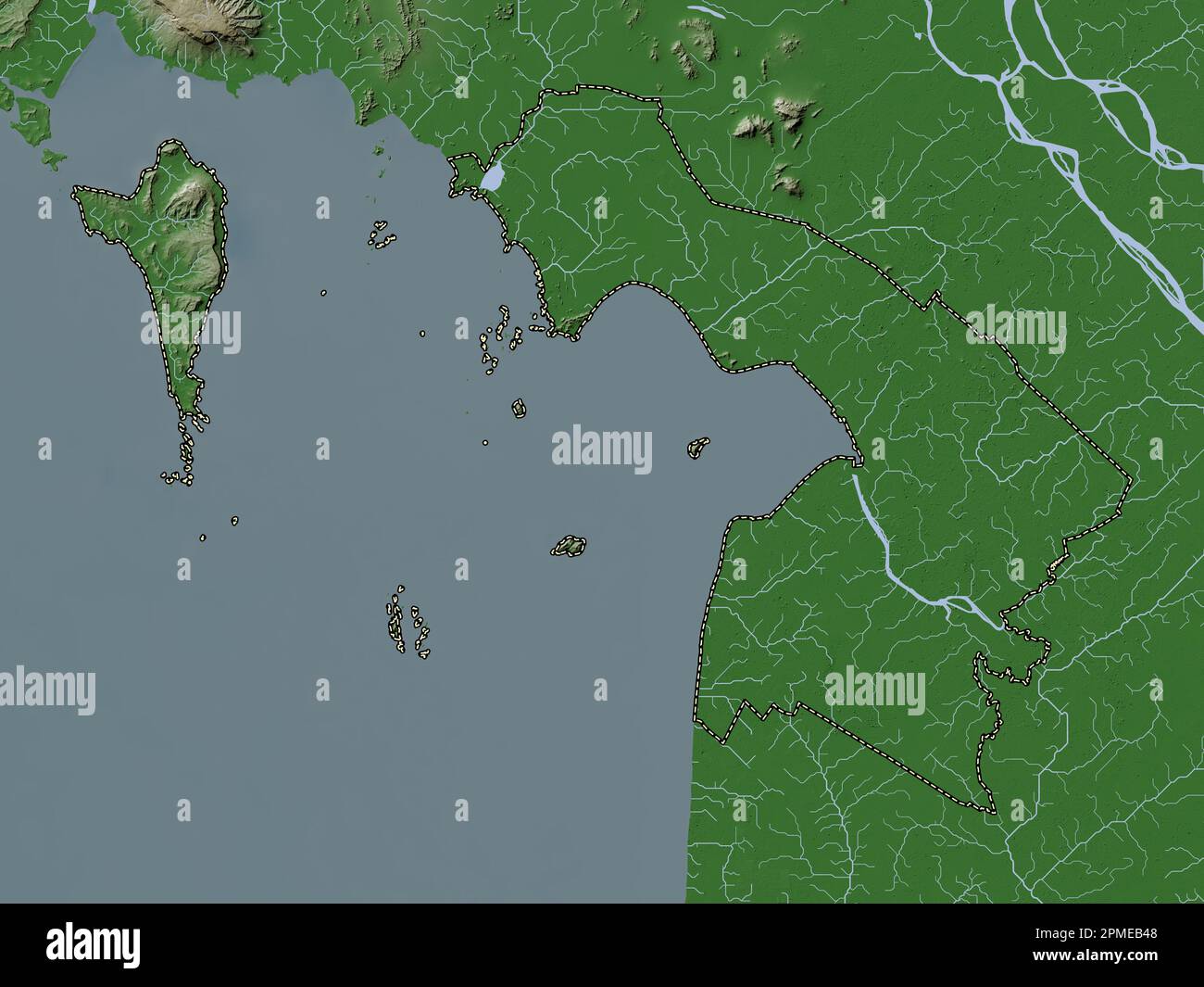 Kien Giang, province of Vietnam. Elevation map colored in wiki style ...