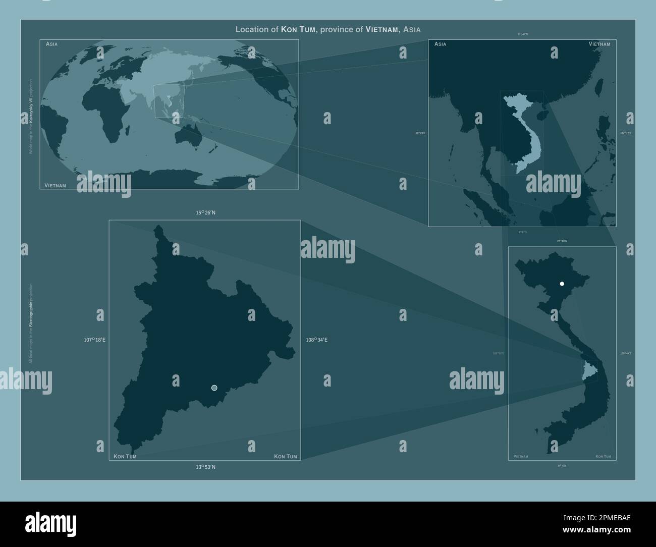 Kon Tum, province of Vietnam. Diagram showing the location of the ...