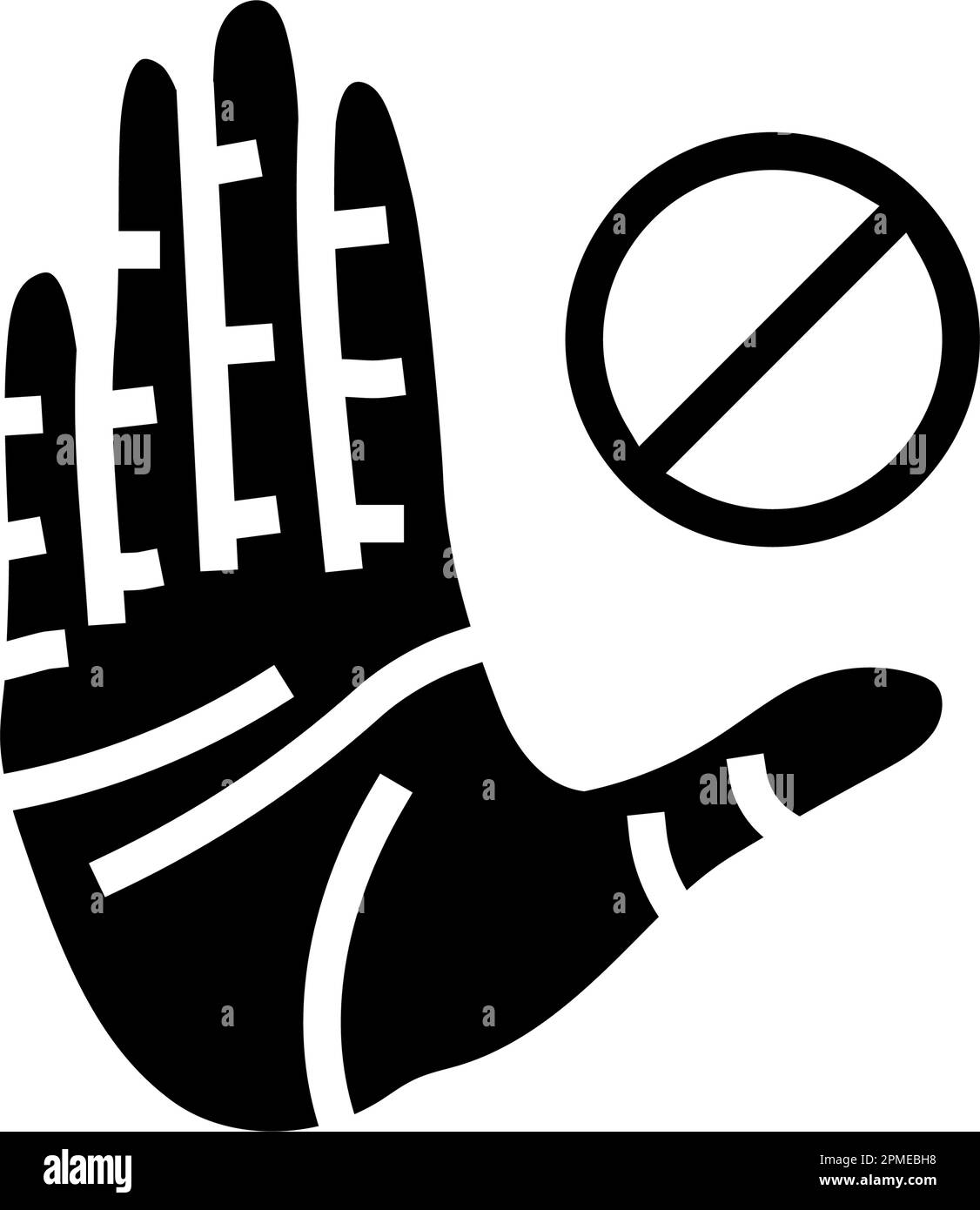 no hand glyph icon vector illustration Stock Vector Image & Art - Alamy