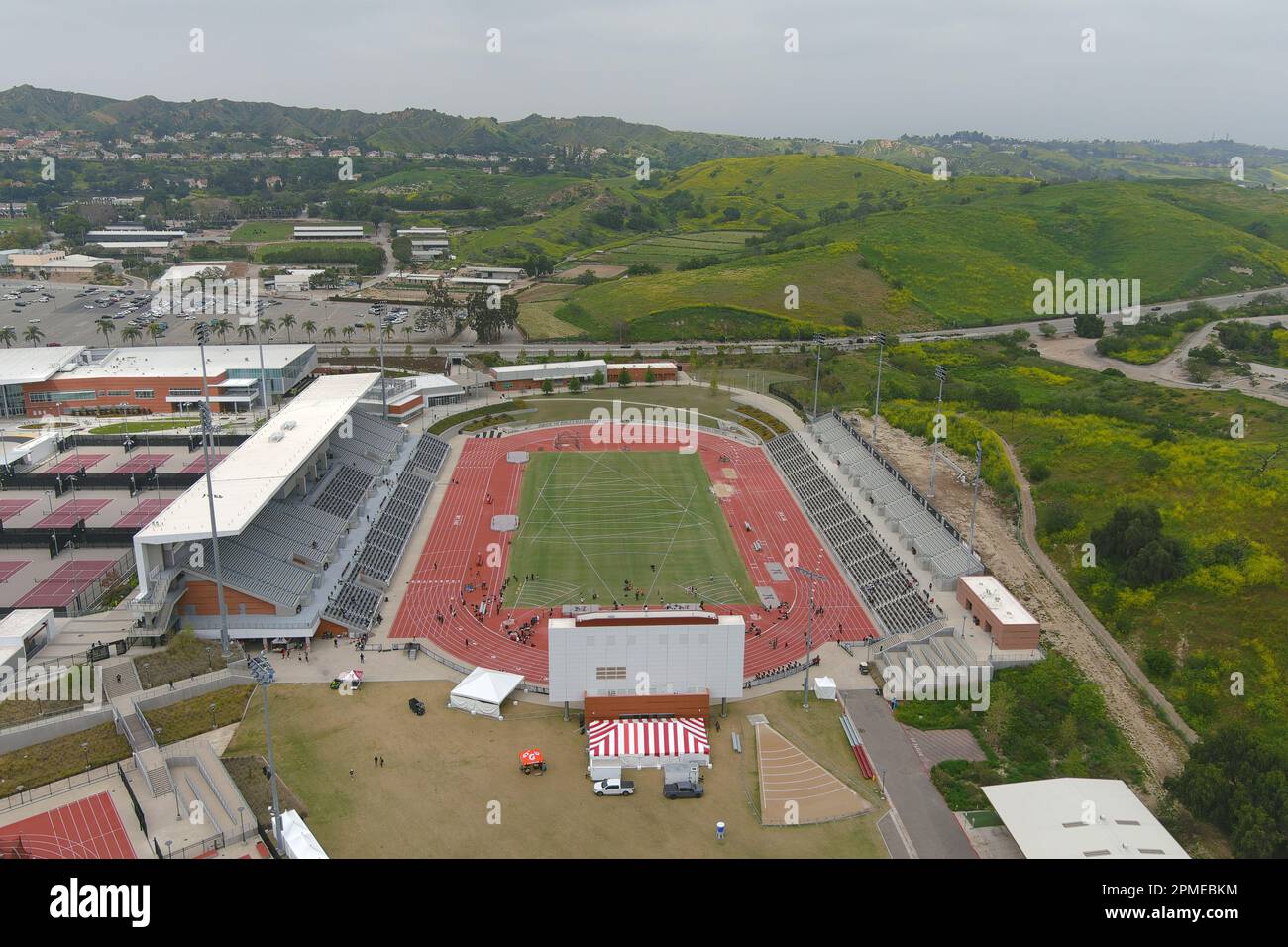 General overall aerial view hilmer lodge stadium during 63rd mt hi-res ...