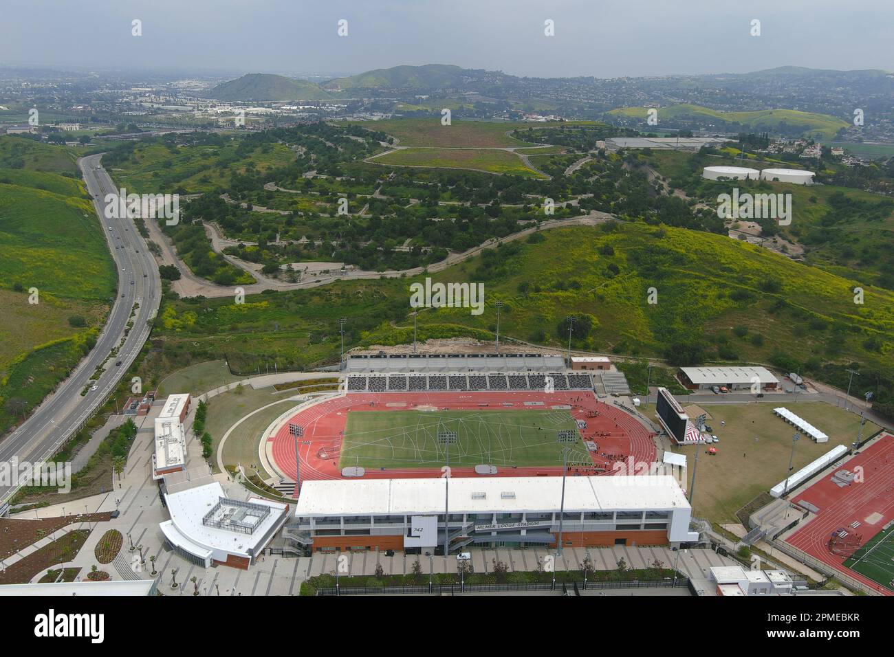 General overall aerial view hilmer lodge stadium during 63rd mt hi-res ...