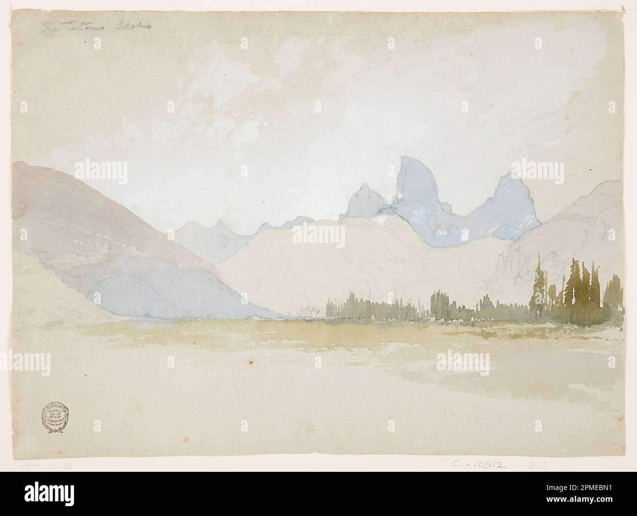 Drawing, The Tetons, Idaho; Thomas Moran (American, b. Britain, 1837 ...