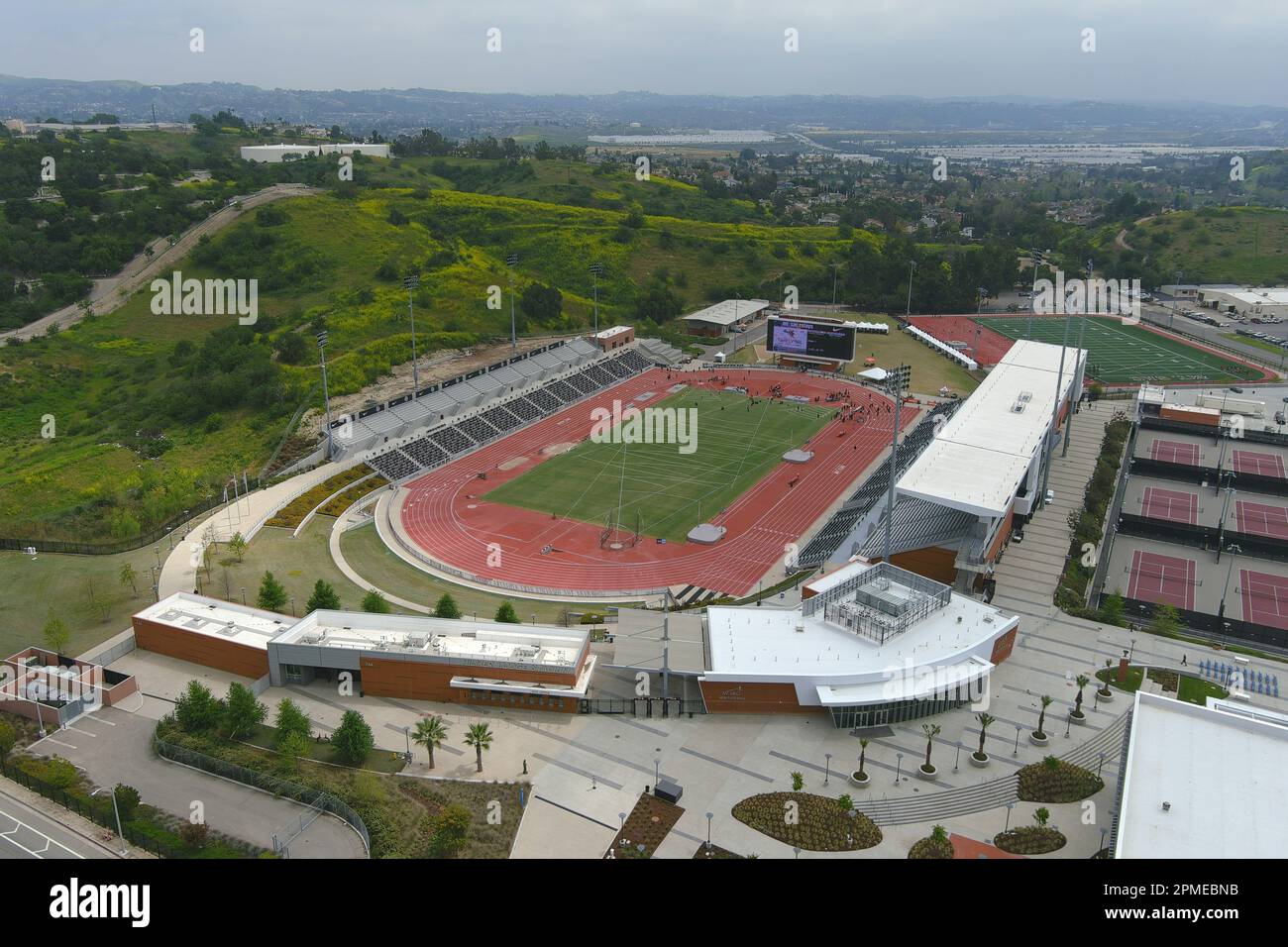 General overall aerial view hilmer lodge stadium during 63rd mt hi-res ...