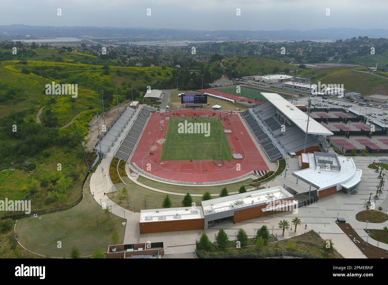 General overall aerial view hilmer lodge stadium during 63rd mt hi-res ...