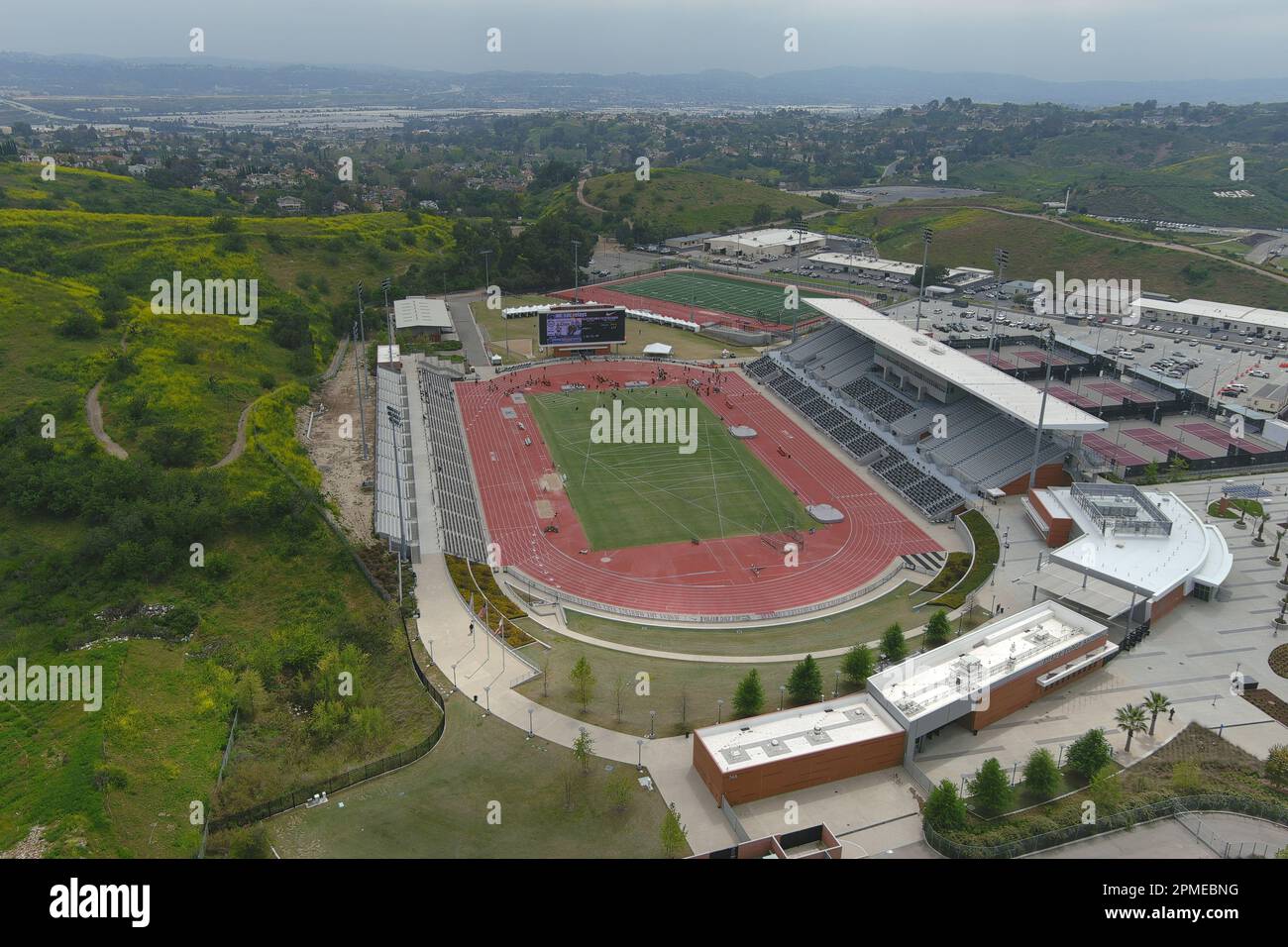 General overall aerial view hilmer lodge stadium during 63rd mt hi-res ...