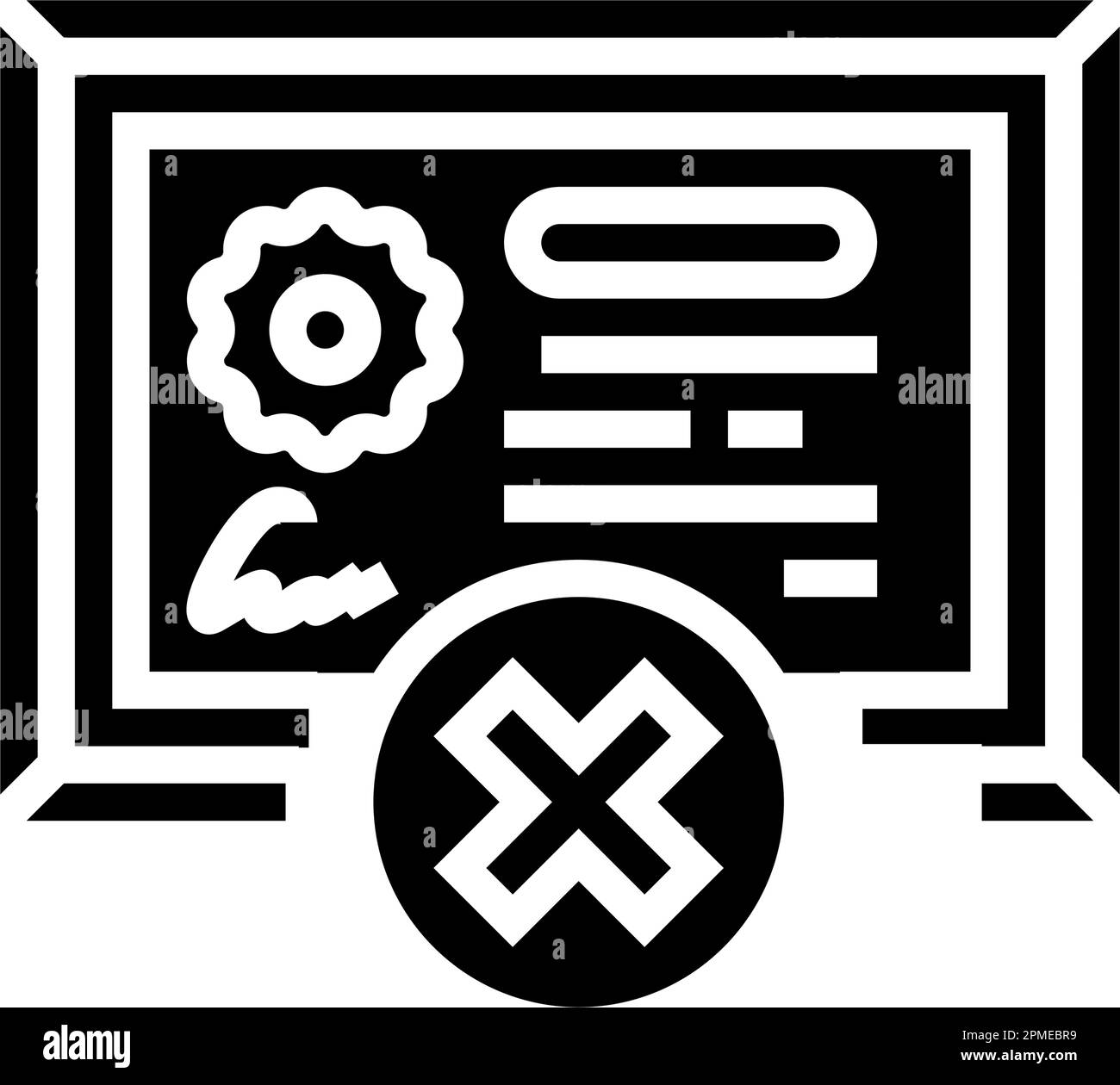 certificate disapprove glyph icon vector illustration Stock Vector ...