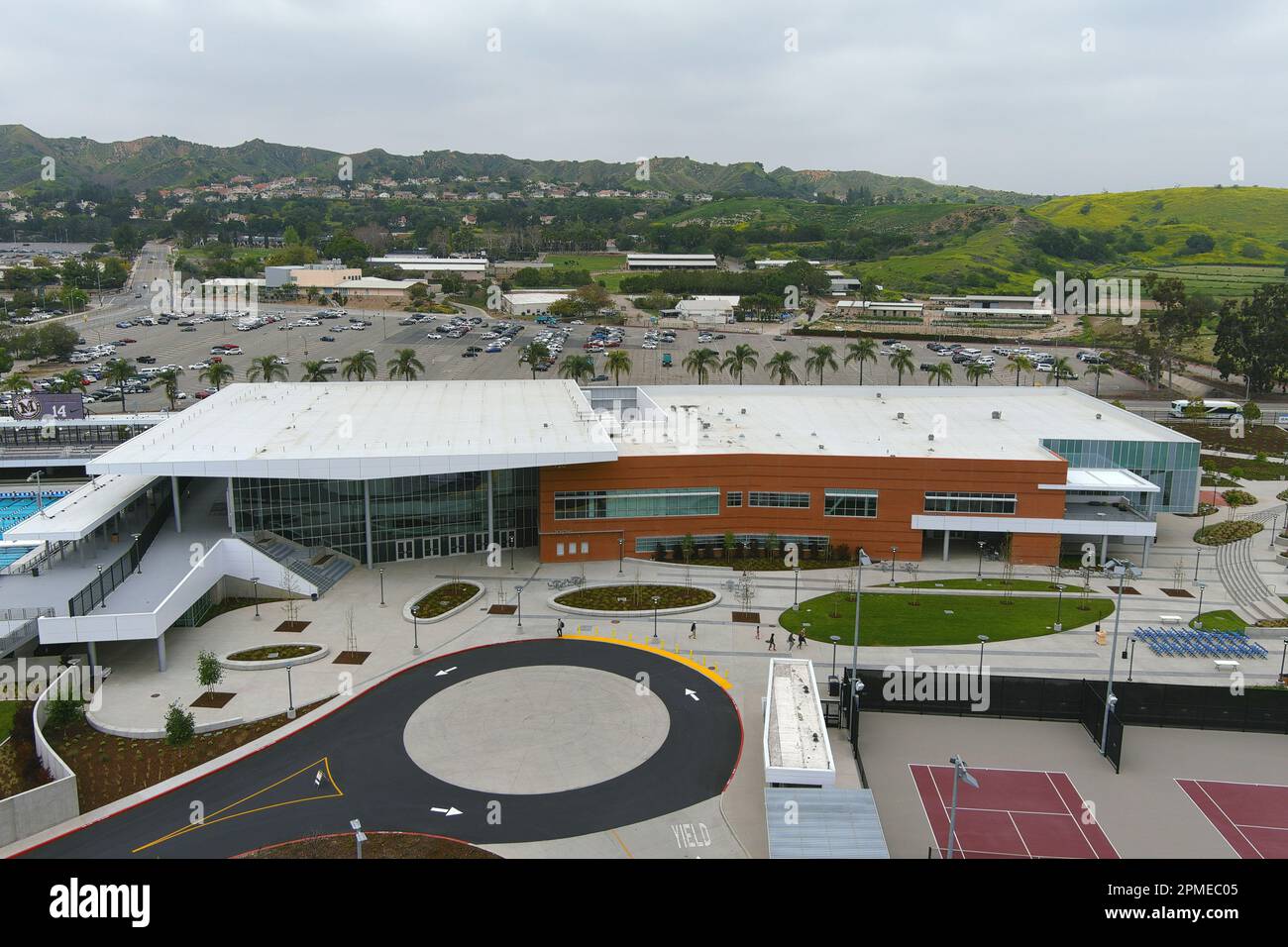 A general overall aerial view of Mt. San Antonio College Gymnasium ...