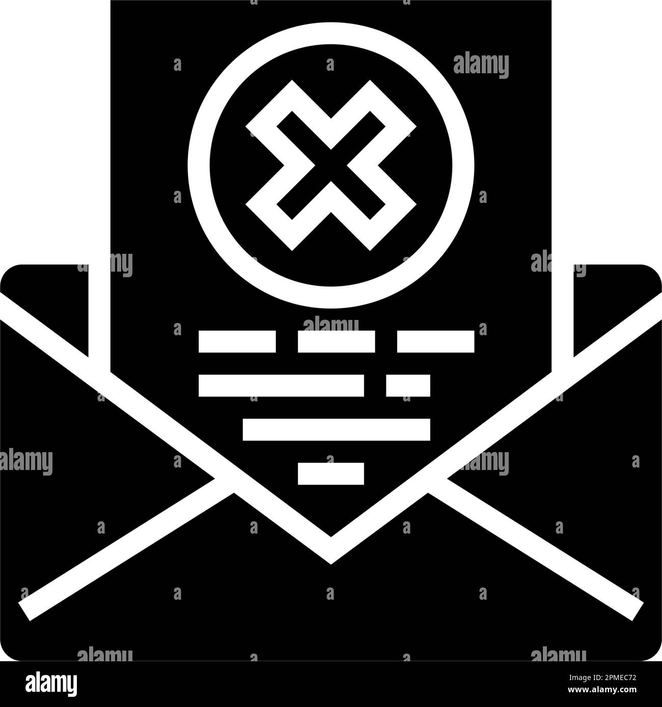 rejection letter glyph icon vector illustration Stock Vector Image ...