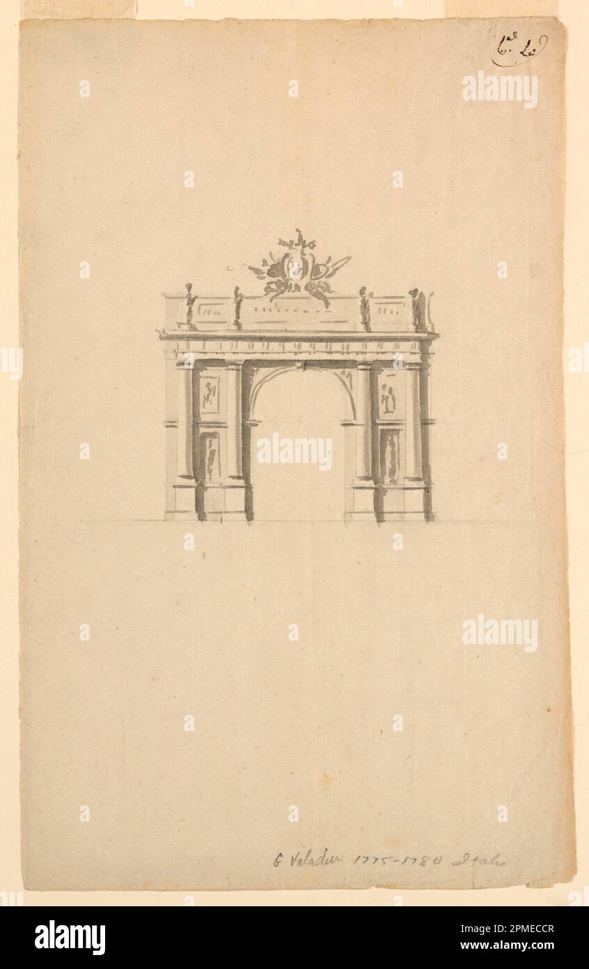 Drawing, Elevation of a Triumphal Arch; Giuseppe Valadier (Italian ...
