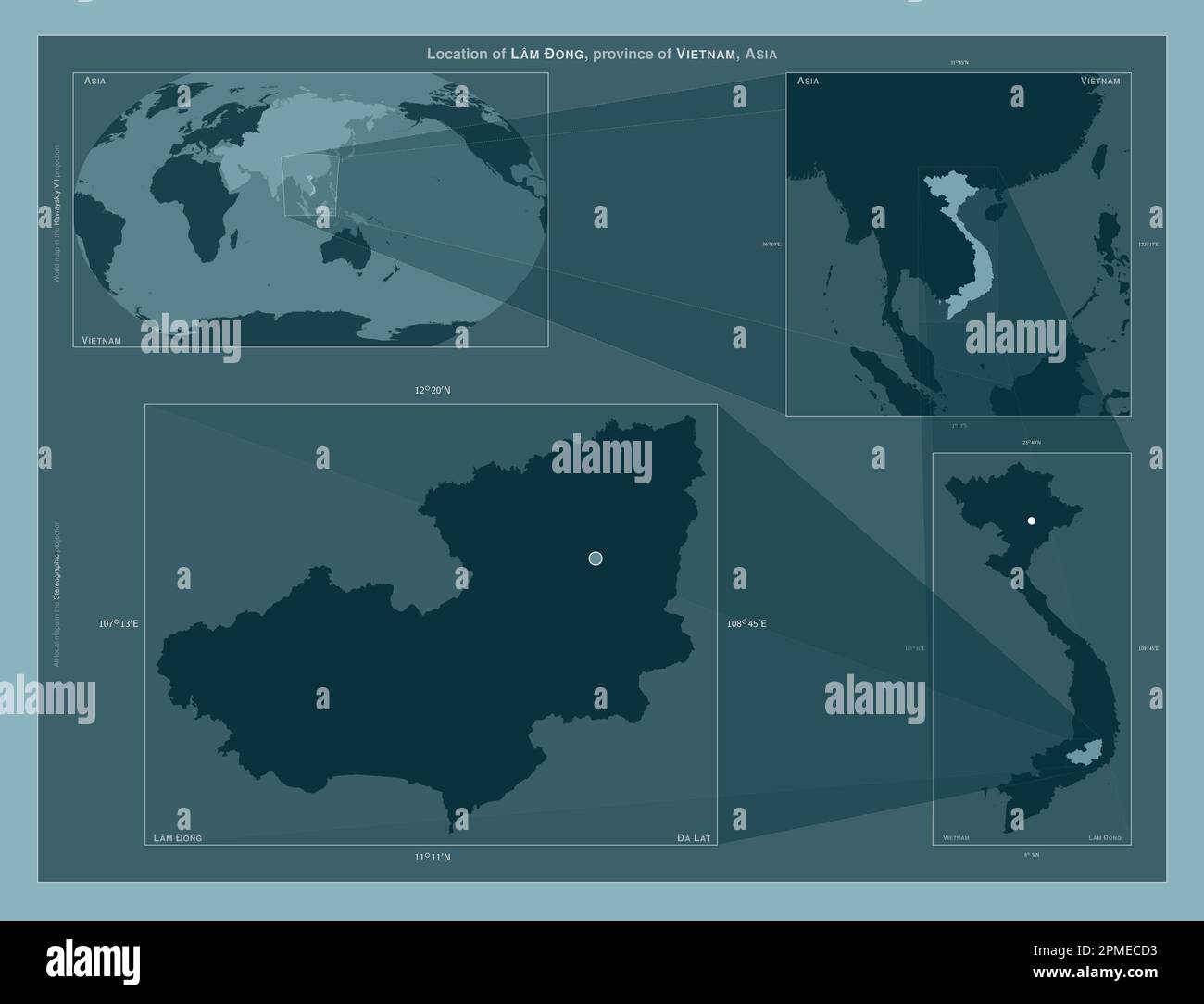 Lam ong, province of Vietnam. Diagram showing the location of the ...