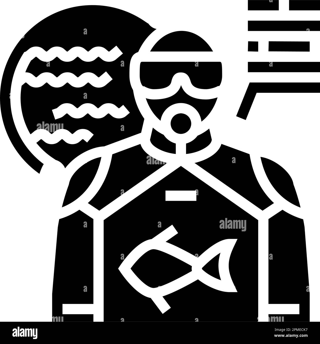 marine biologist worker glyph icon vector illustration Stock Vector ...