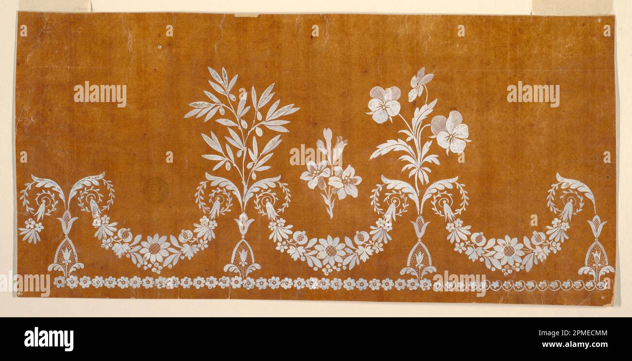 Drawing, Design for an Embroidered or Woven Horizontal Border of the ...