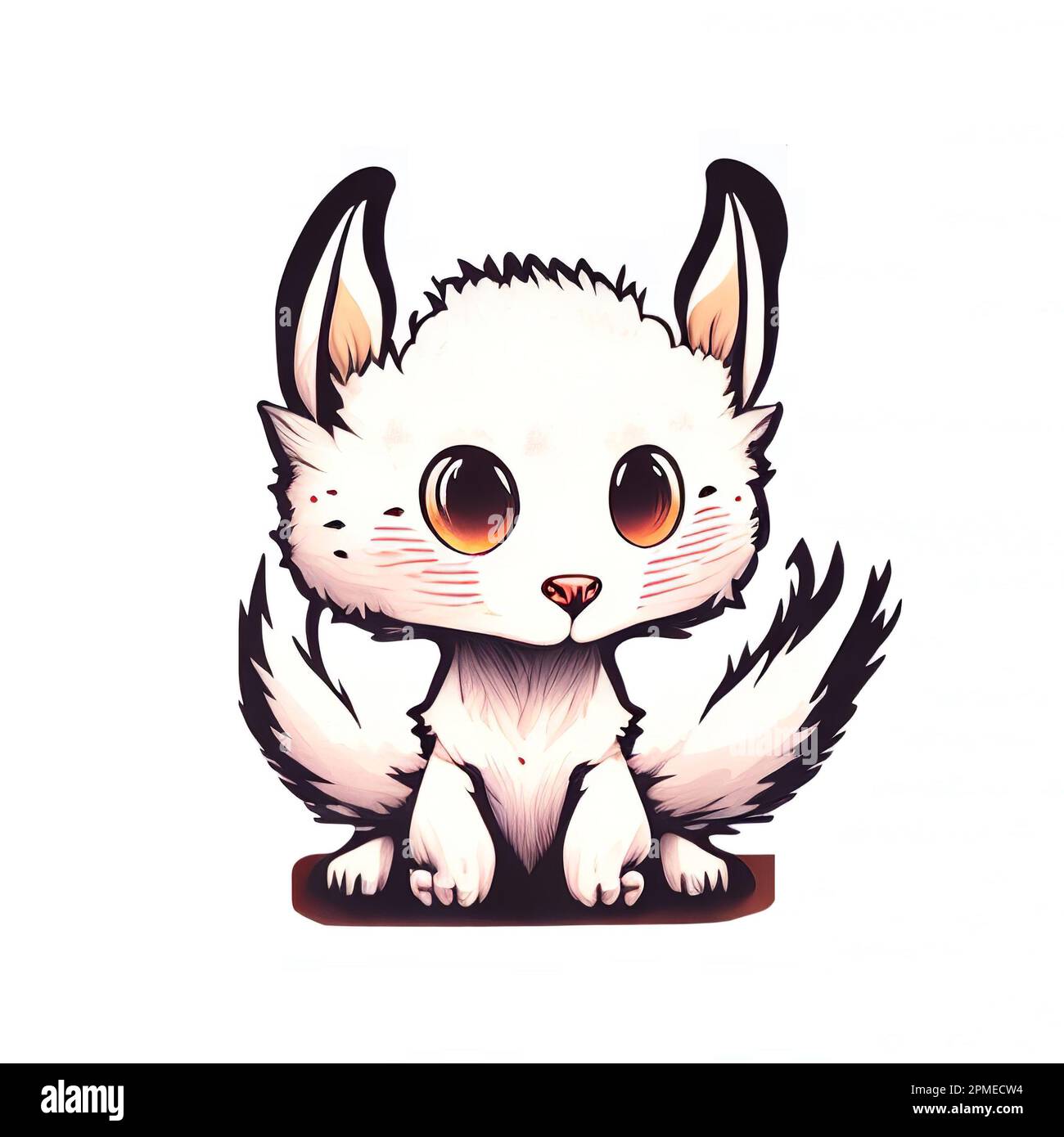 Cute cartoon fox isolated on a white background. Vector illustration ...