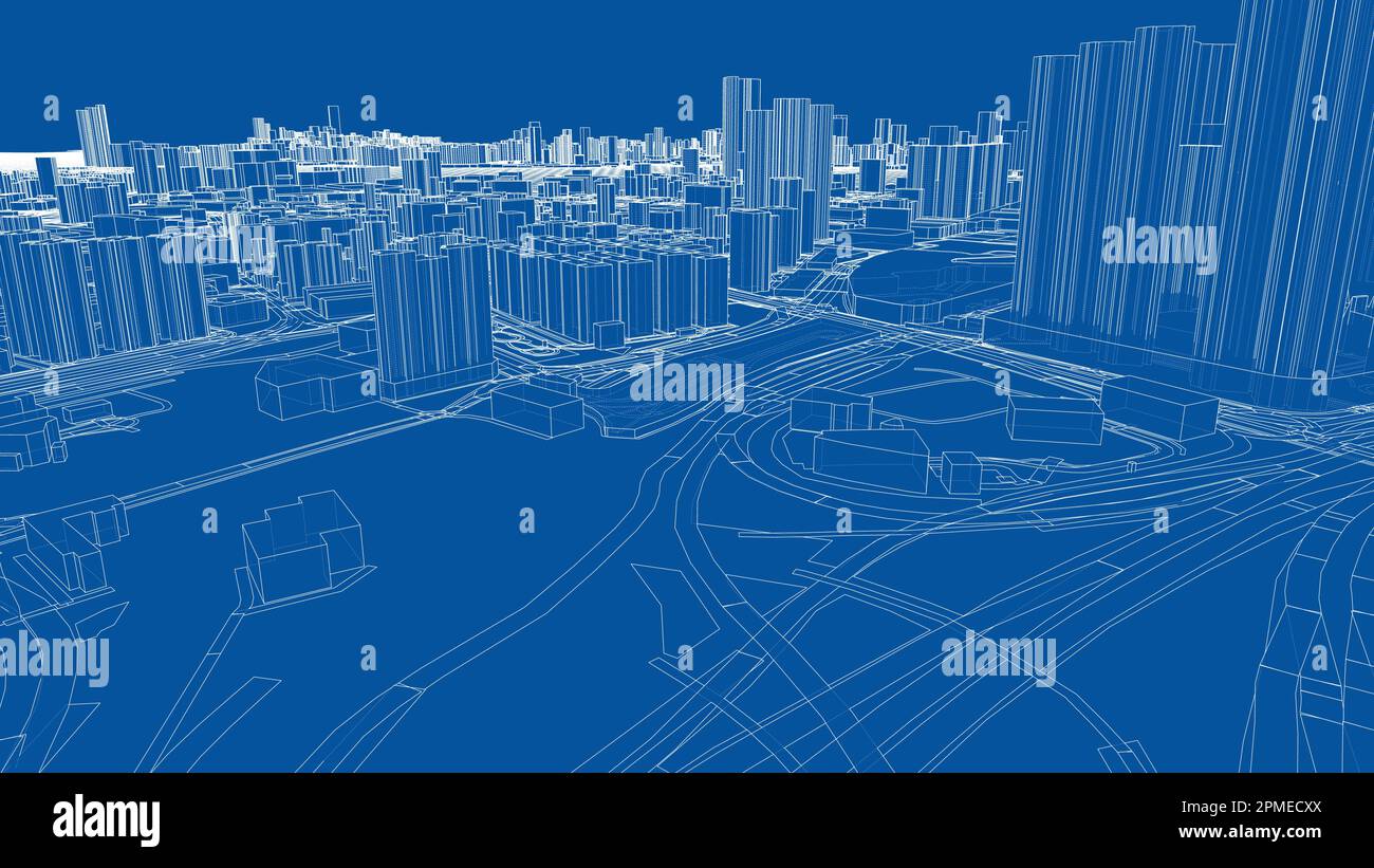 Outline City Concept Vector Wire Frame Style Stock Vector Image And Art Alamy