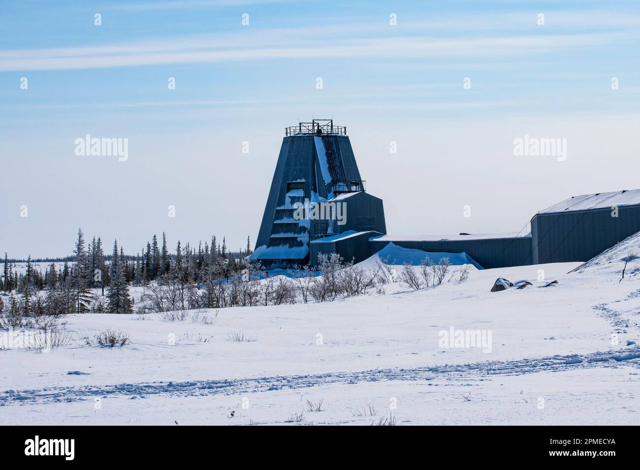 Black Brant rocket launcher at the decommissioned rocket range in ...