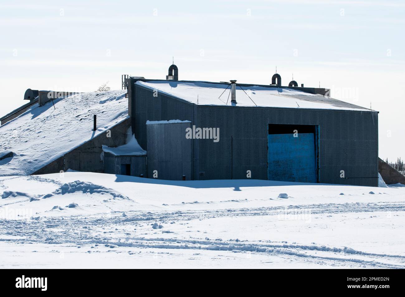 Buildings at the decommissioned rocket range in Churchill, Manitoba ...
